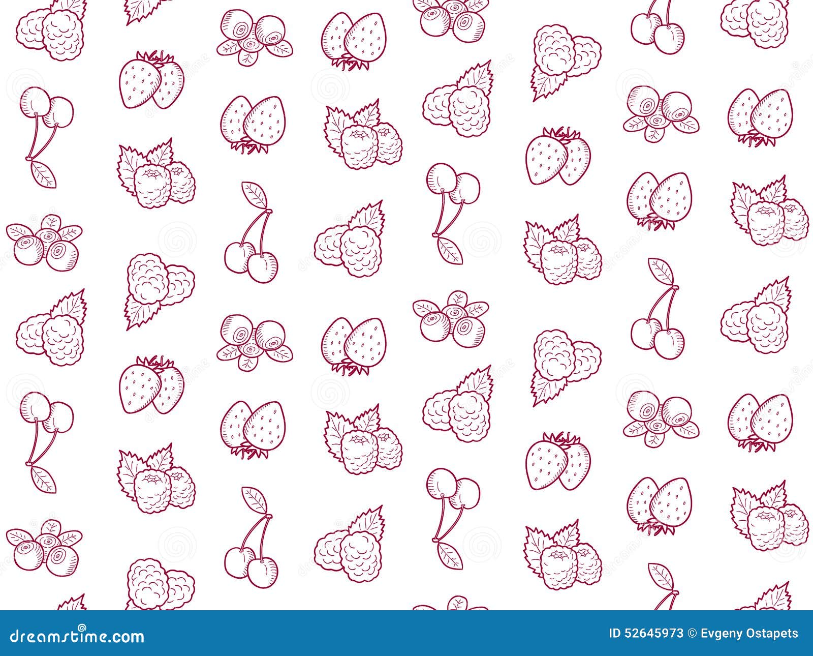 Berries Pattern stock vector. Illustration of strawberry - 52645973