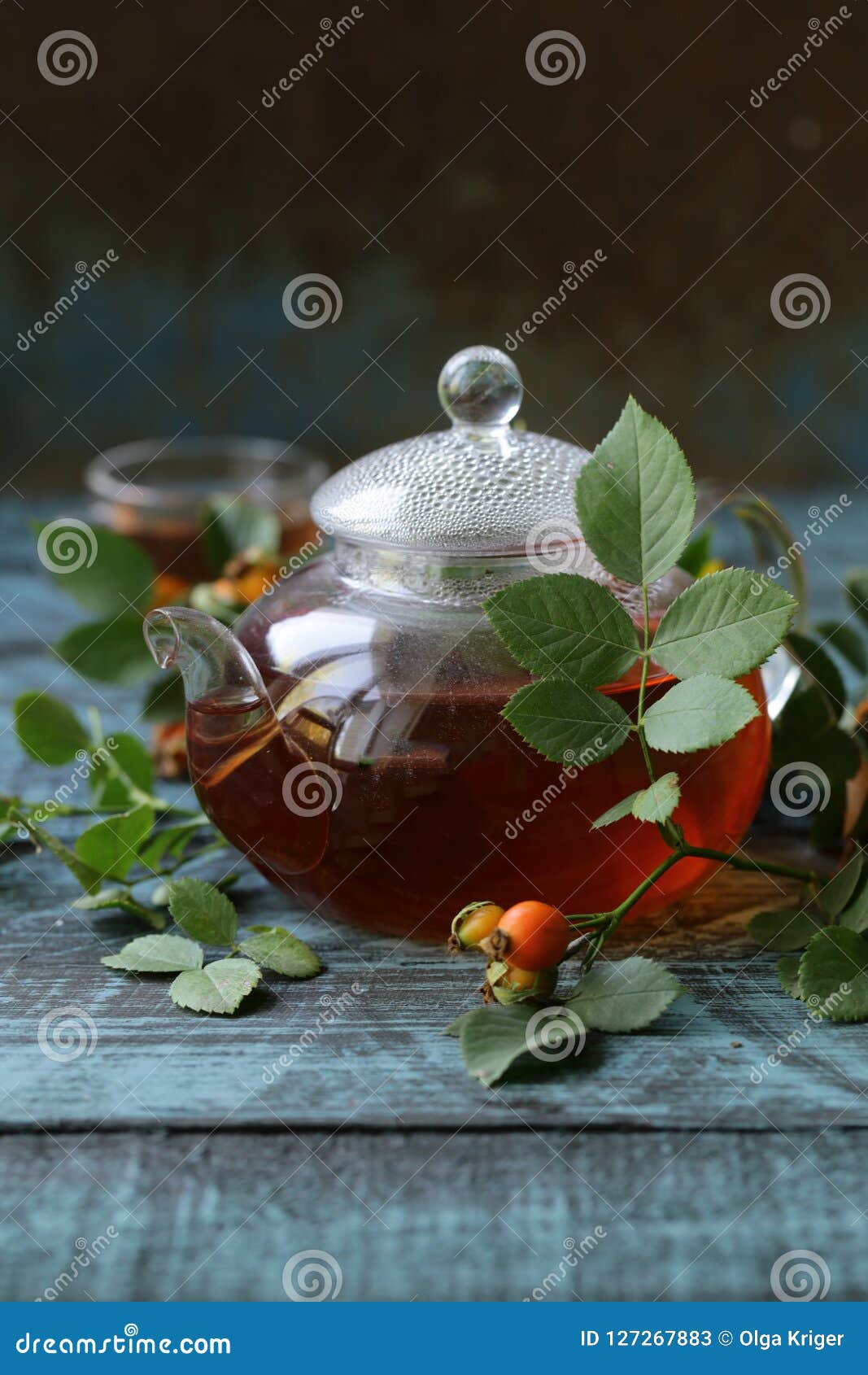 Berries rosehip tea stock image. Image of drink, organic - 127267883