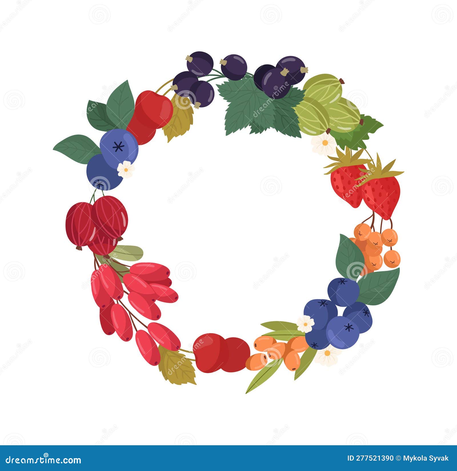 Berries Round Frame stock vector. Illustration of frame - 277521390