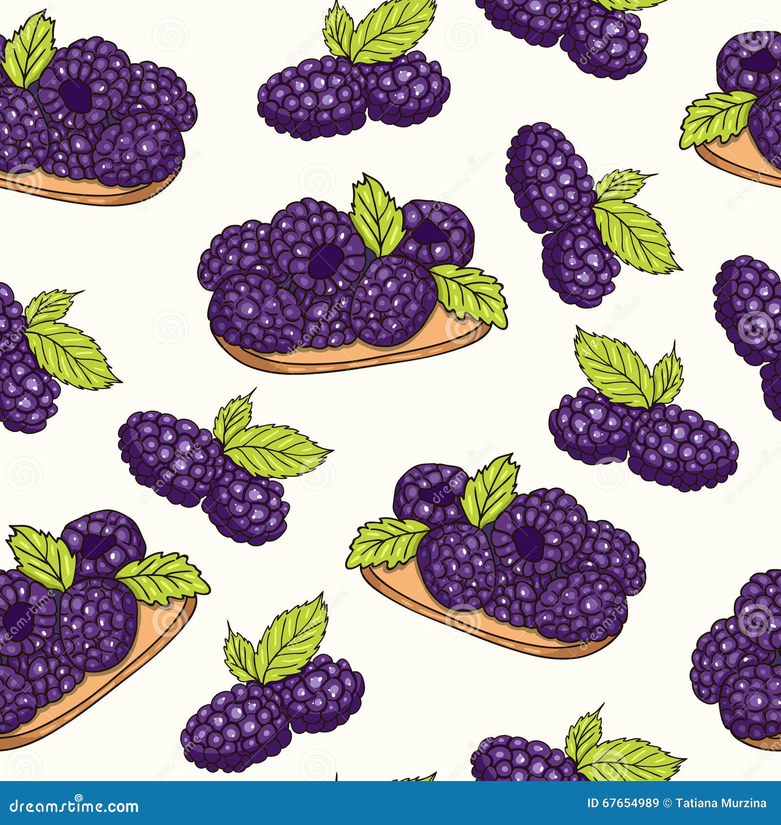 Berries Set Seamless Pattern. Stock Illustration - Illustration of ...