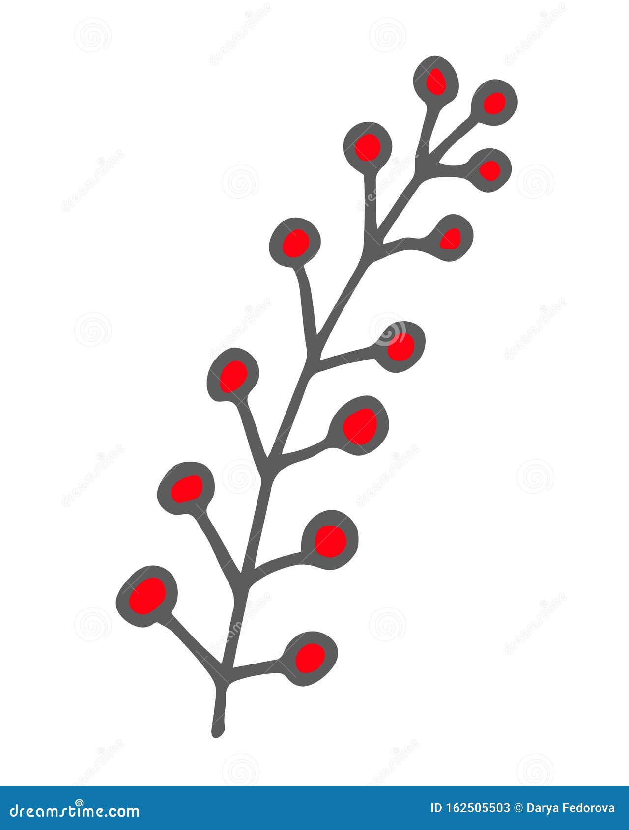 Berries Vector Doodle Illustration. Hand Drawn Autumn Red Berries Fruit ...