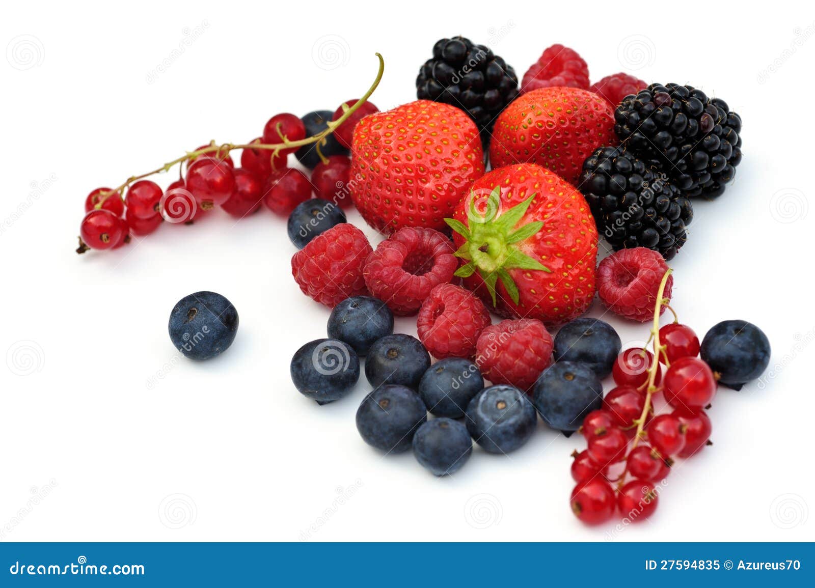 Berries on White Background Stock Image - Image of raspberries ...