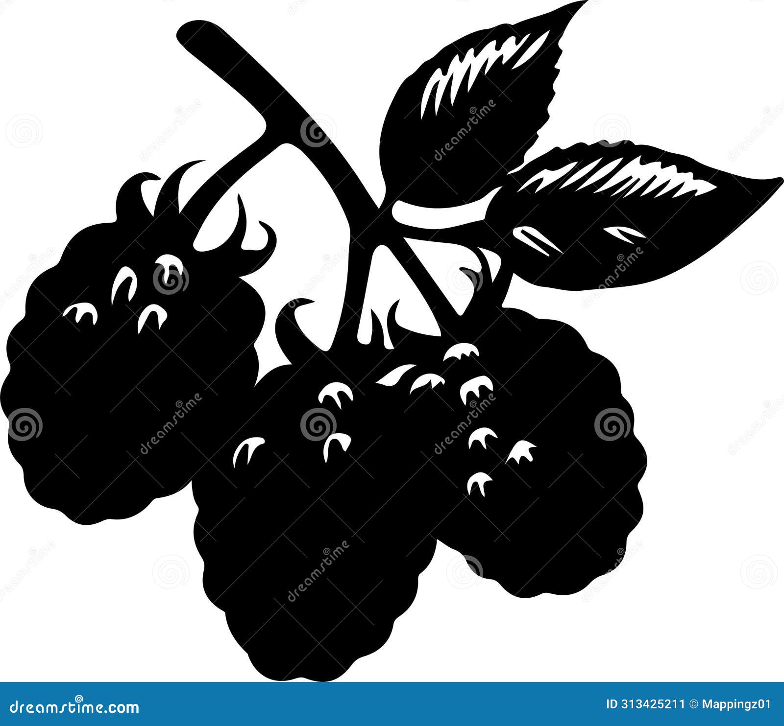 Berry Black Silhouette Generative Ai Stock Vector - Illustration of ...