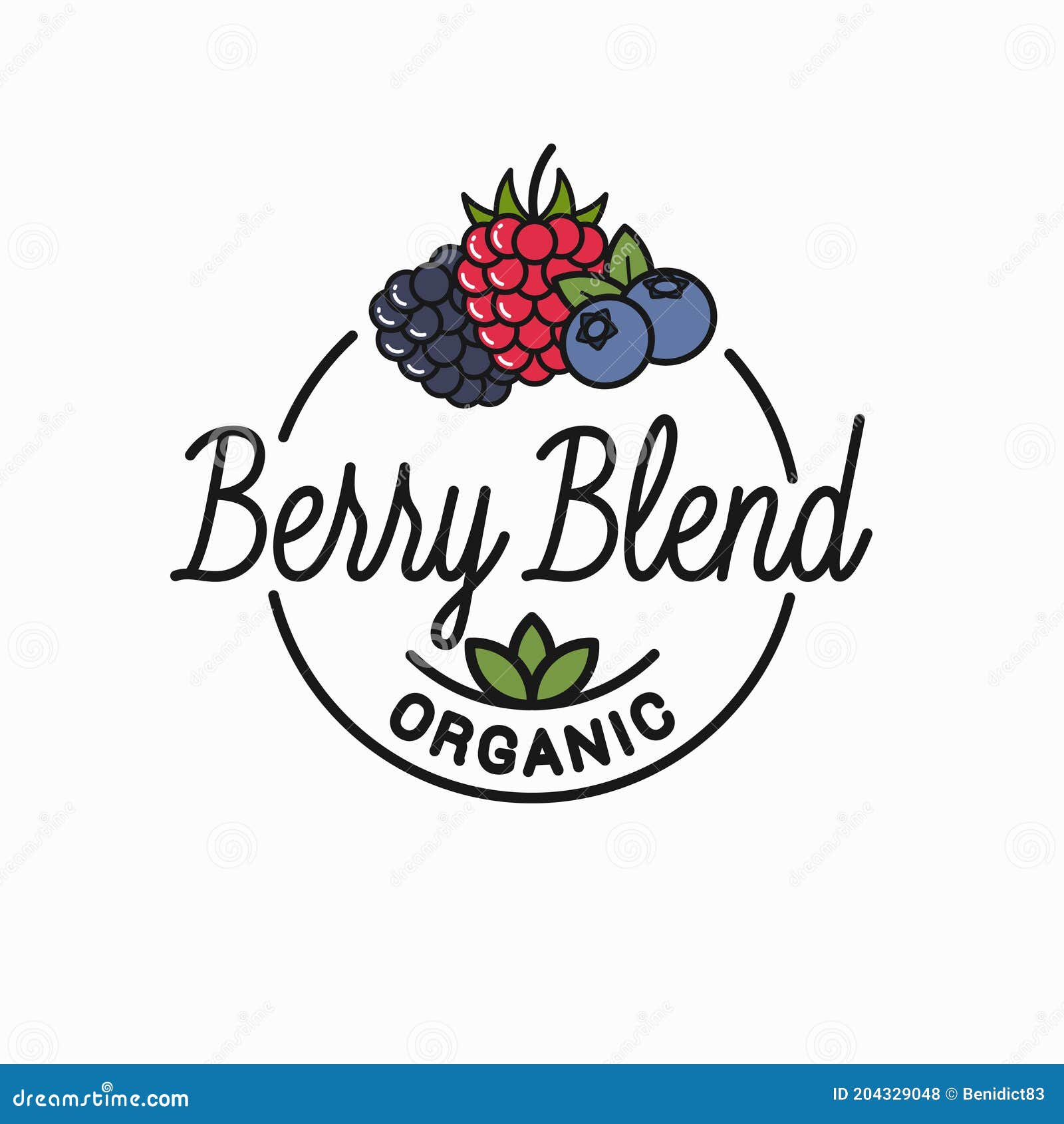 Berry Blend Logo. Round Linear Logo Of Blend Vector Illustration ...