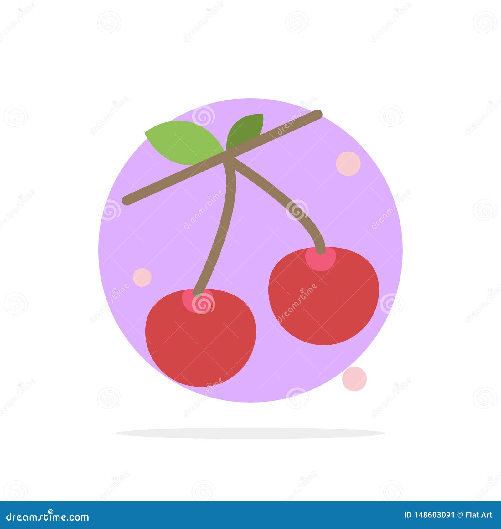 Berry, Cherry, Food, Spring Abstract Circle Background Flat Color Icon ...