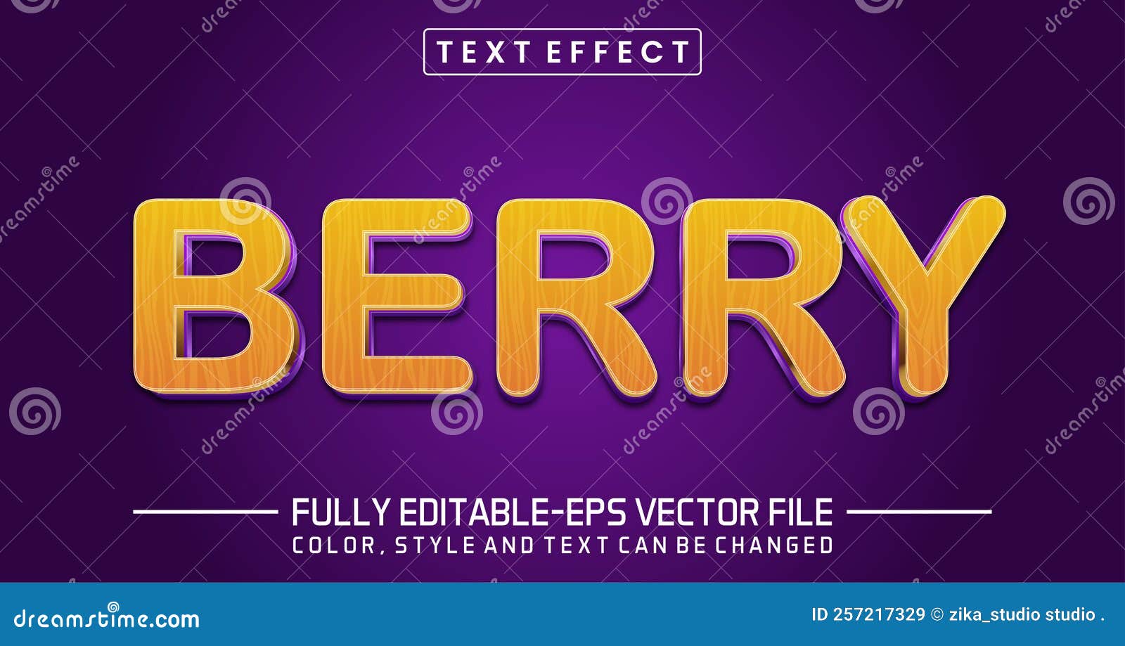 Berry Editable Text Style Effect Stock Vector - Illustration of typo ...