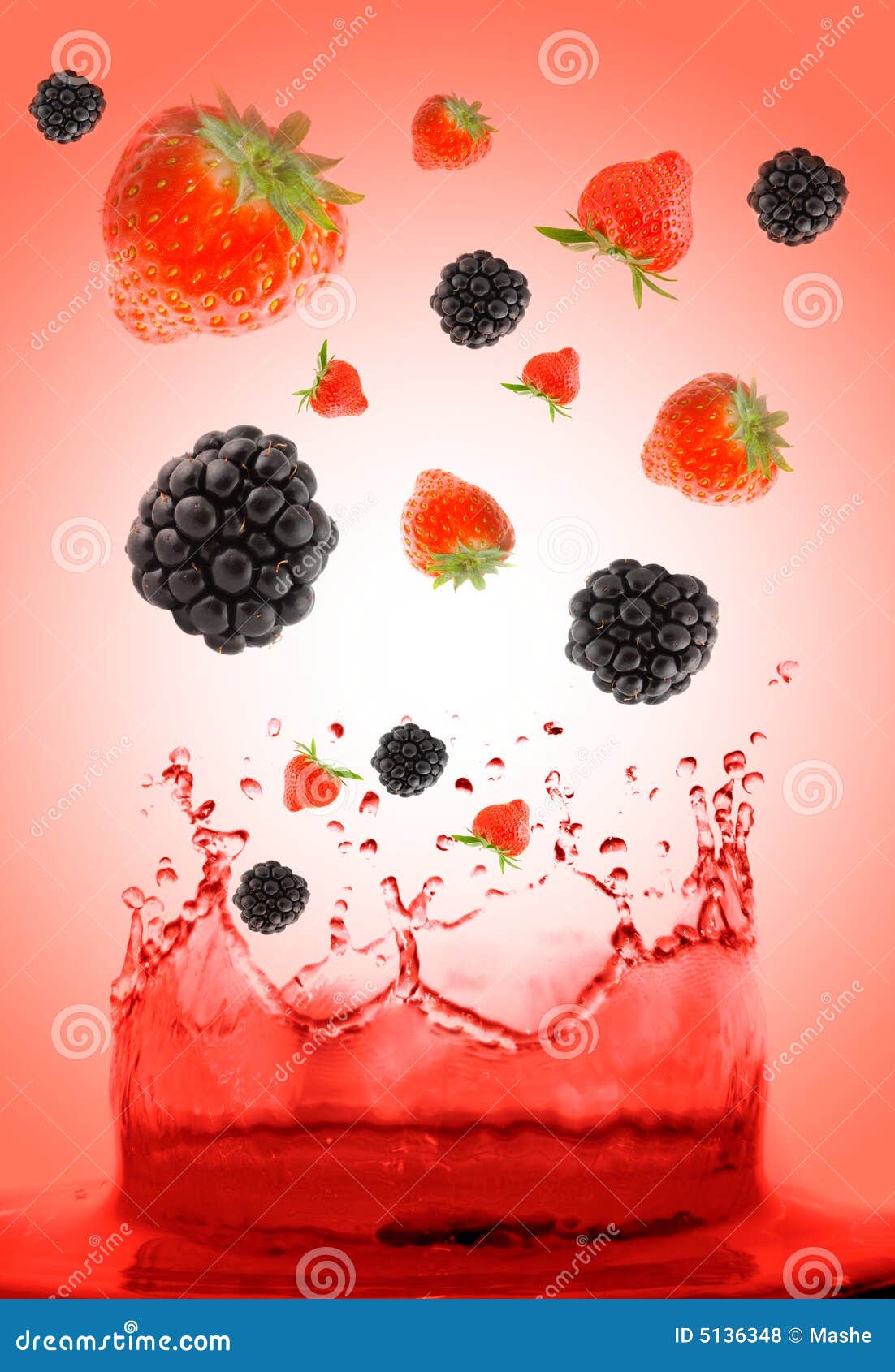 Berry falling in juice. stock photo. Image of health, speed - 5136348
