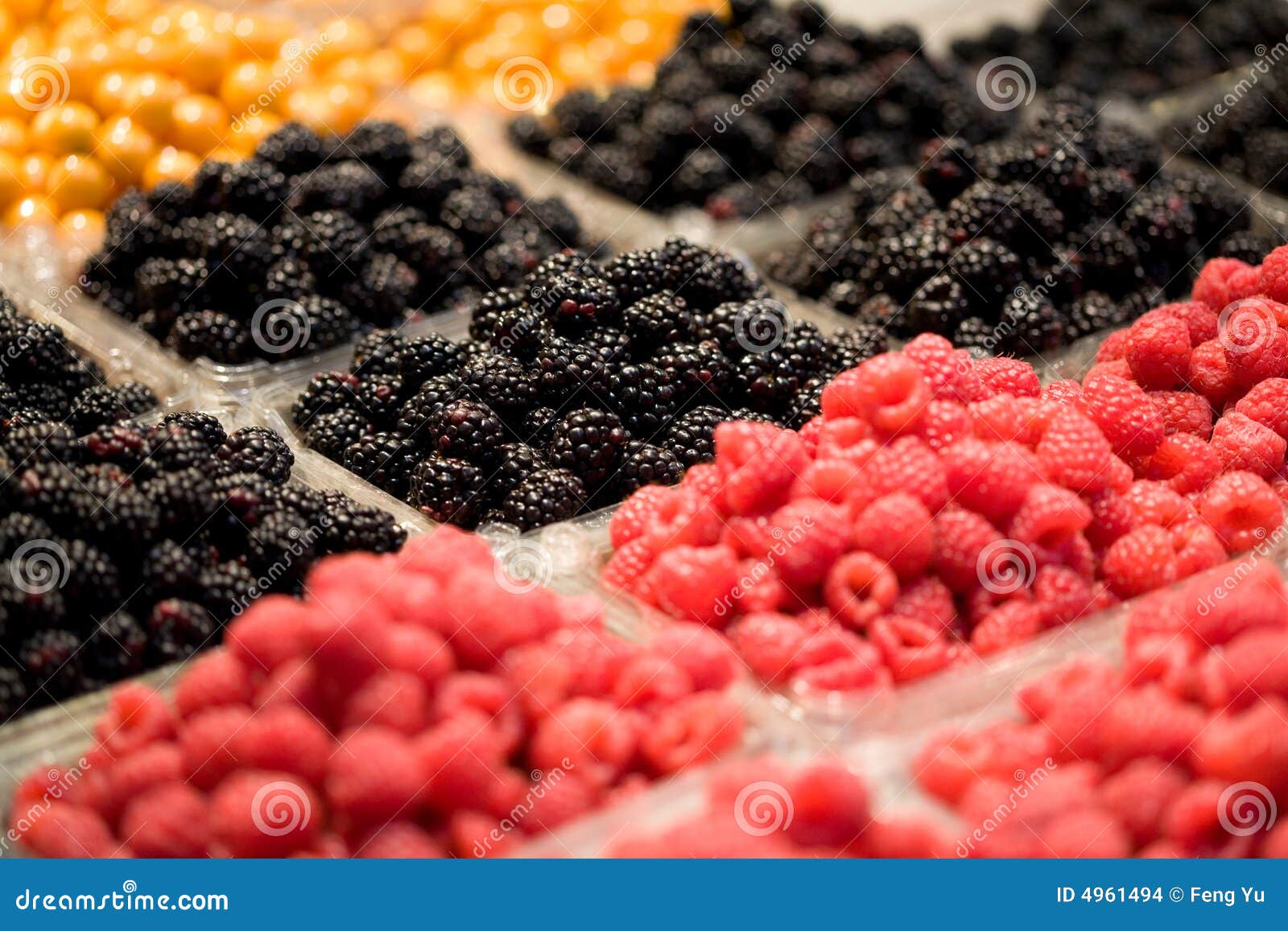 Berry Fruit And Cherry On The White Floor. Berry Is A Small Roundish ...