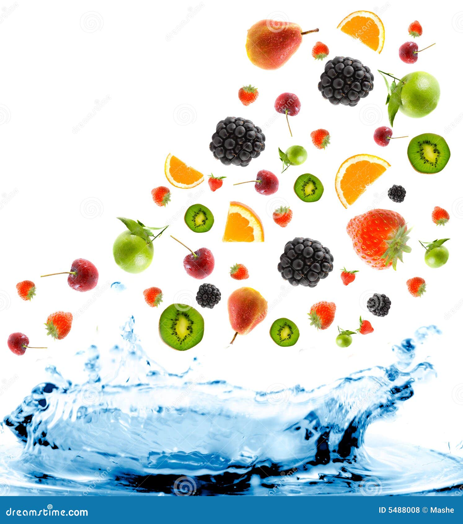 Berry and fruit falling stock photo. Image of droplet - 5488008