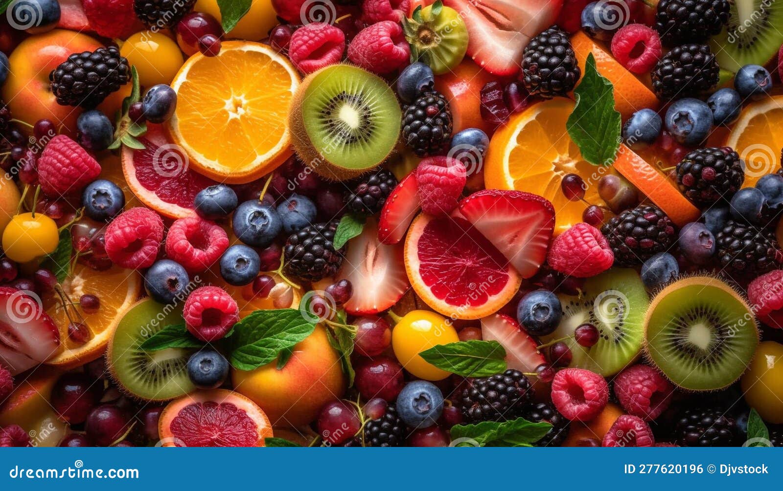 Berry Fruit Salad with Juicy Citrus Variation Generated by AI Stock ...