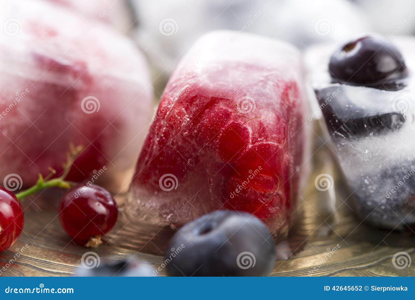 Berry Fruits Frozen in Ice Cubes Stock Photo - Image of fruit, frozen ...