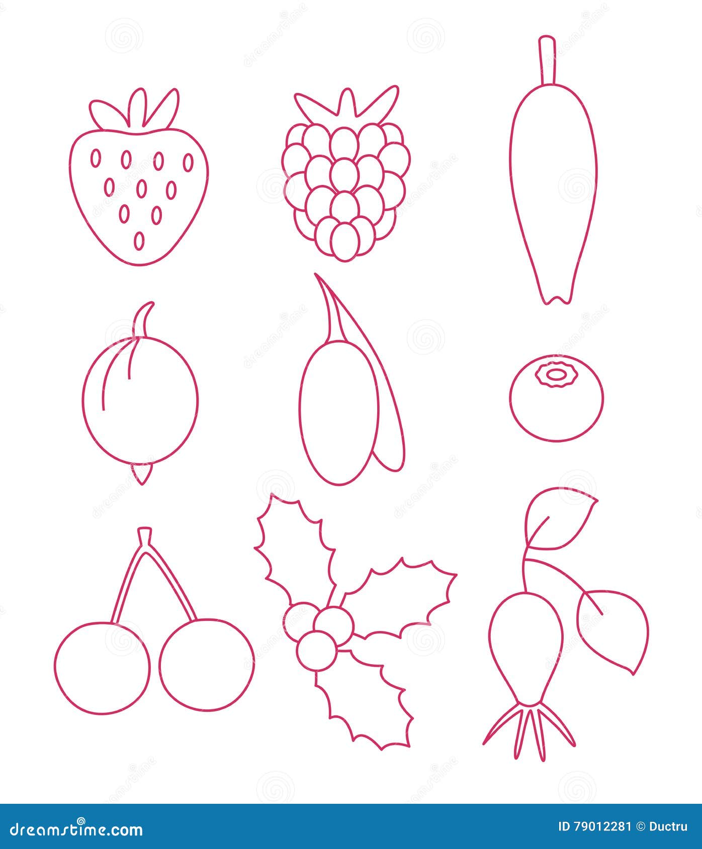 Berry icons stock vector. Illustration of briar, blueberry - 79012281