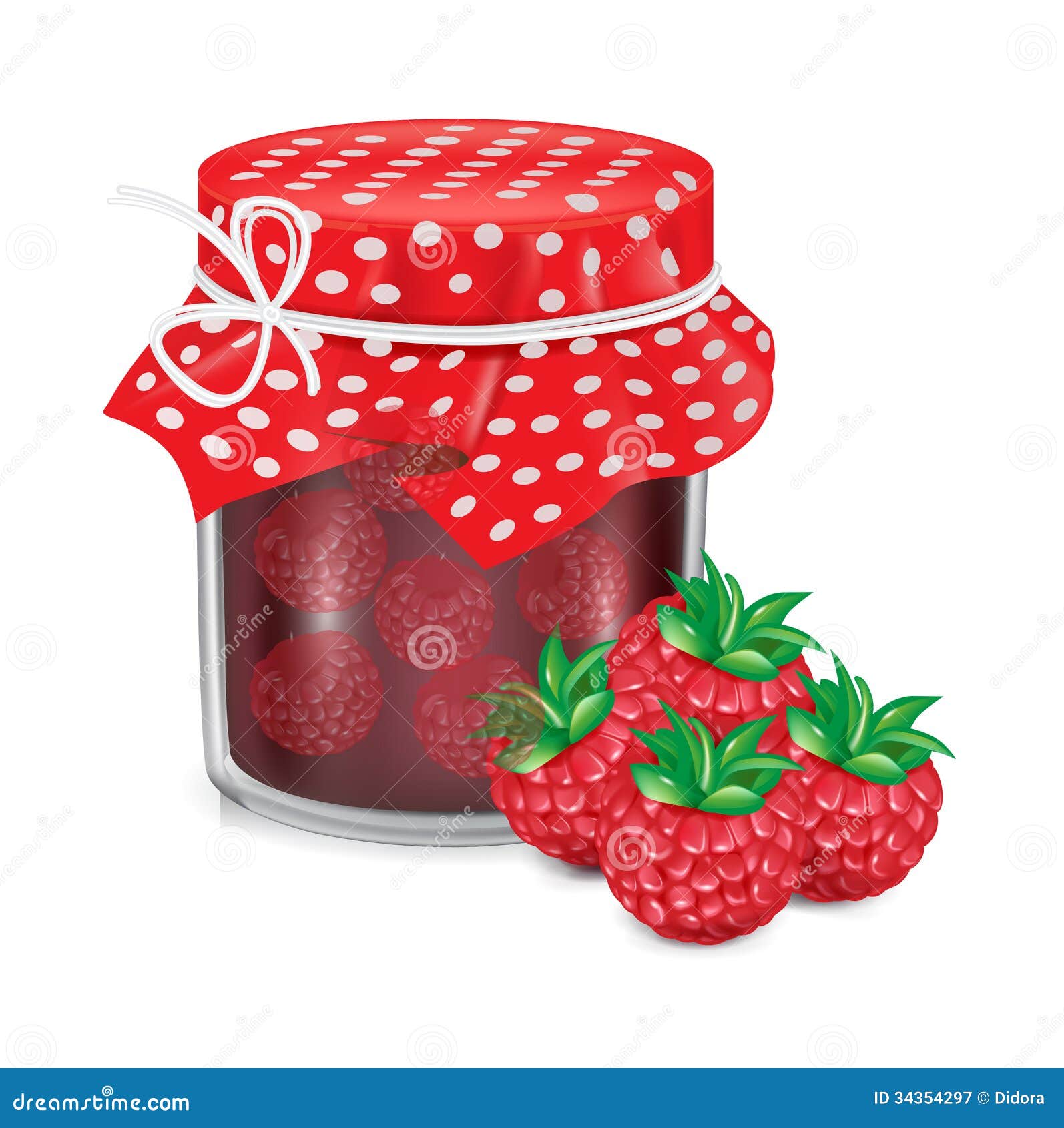Berry Jam Isolated on White Stock Vector - Illustration of healthy ...
