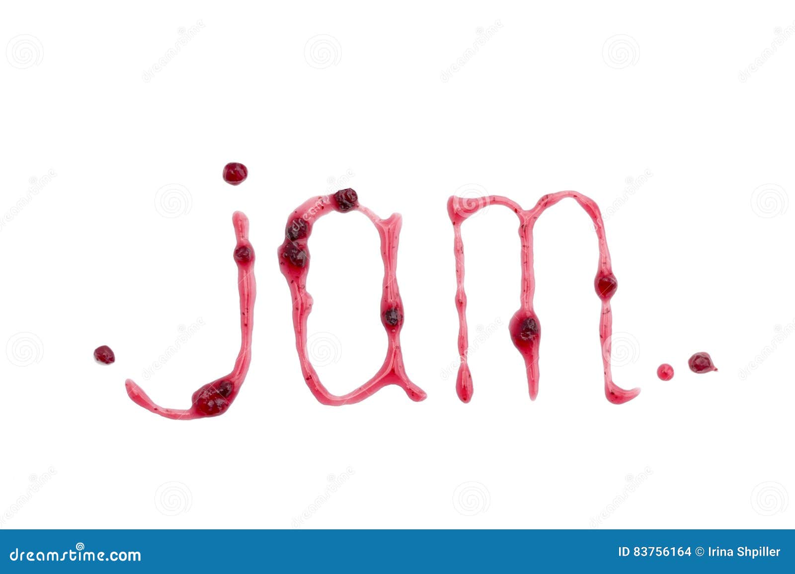 Berry jam word JAM stock photo. Image of cranberries - 83756164