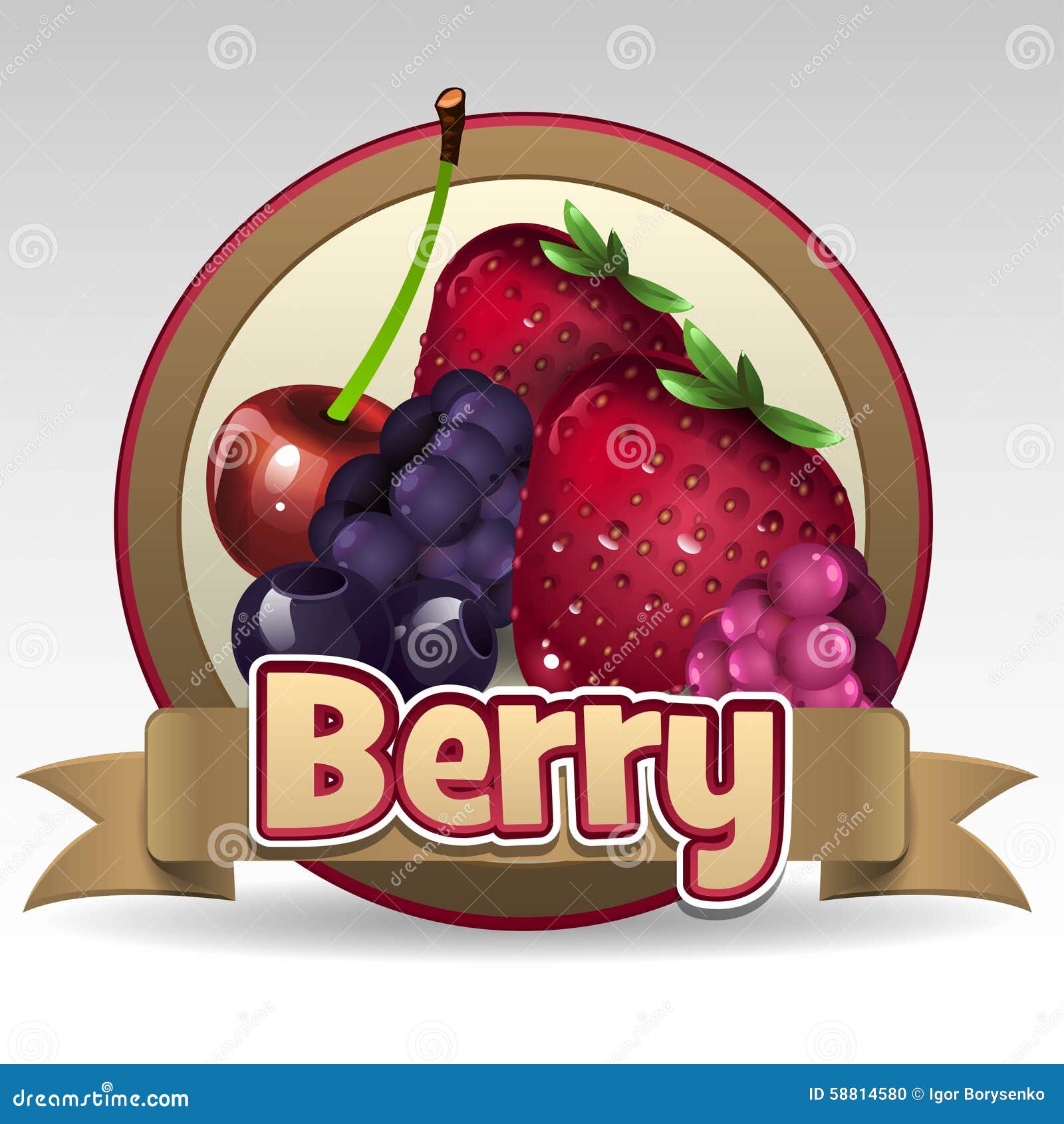 Berry label stock vector. Illustration of freshness, drink - 58814580
