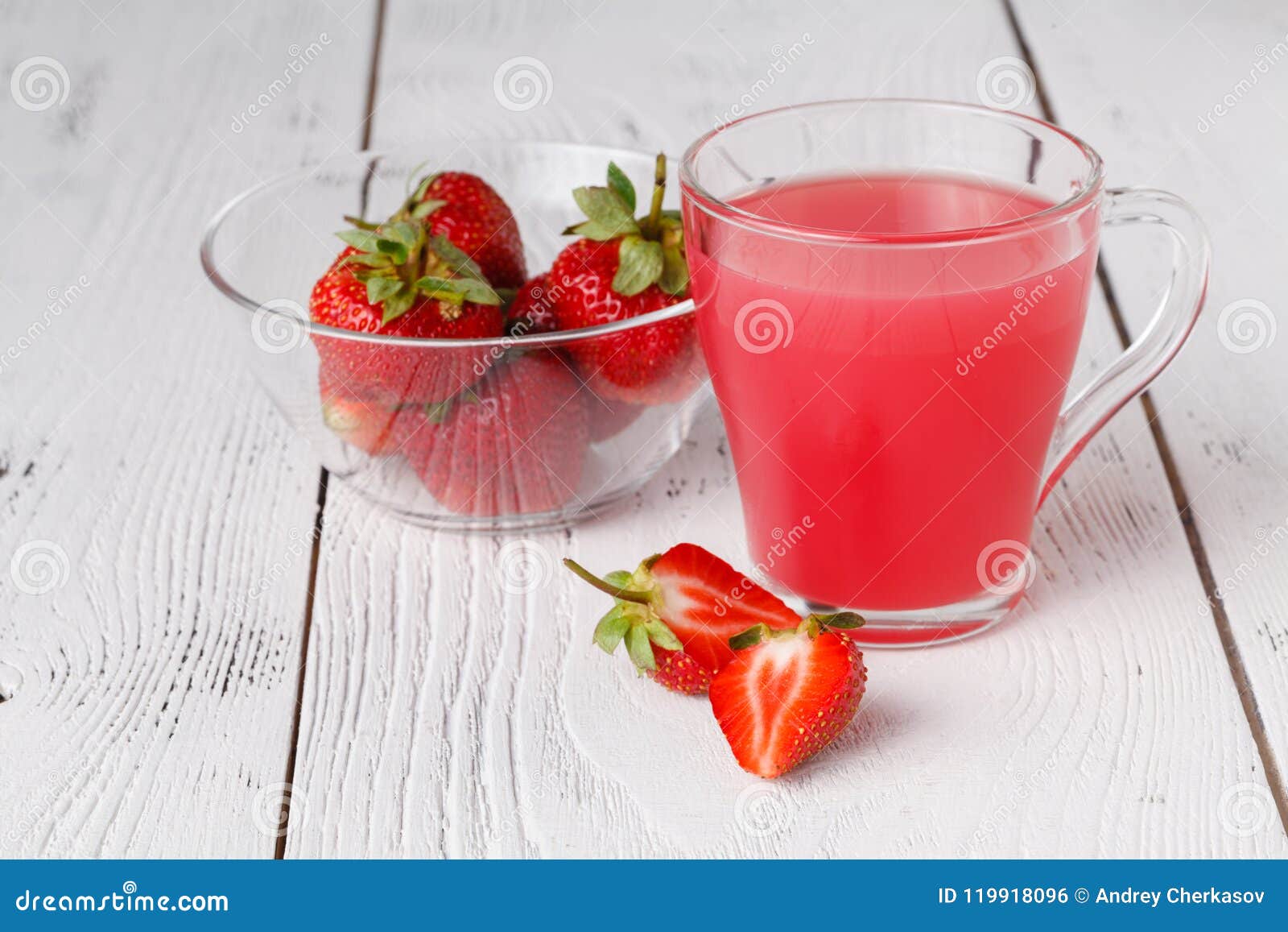 Berry Liquid Pudding with Strawberry Stock Photo - Image of closeup ...