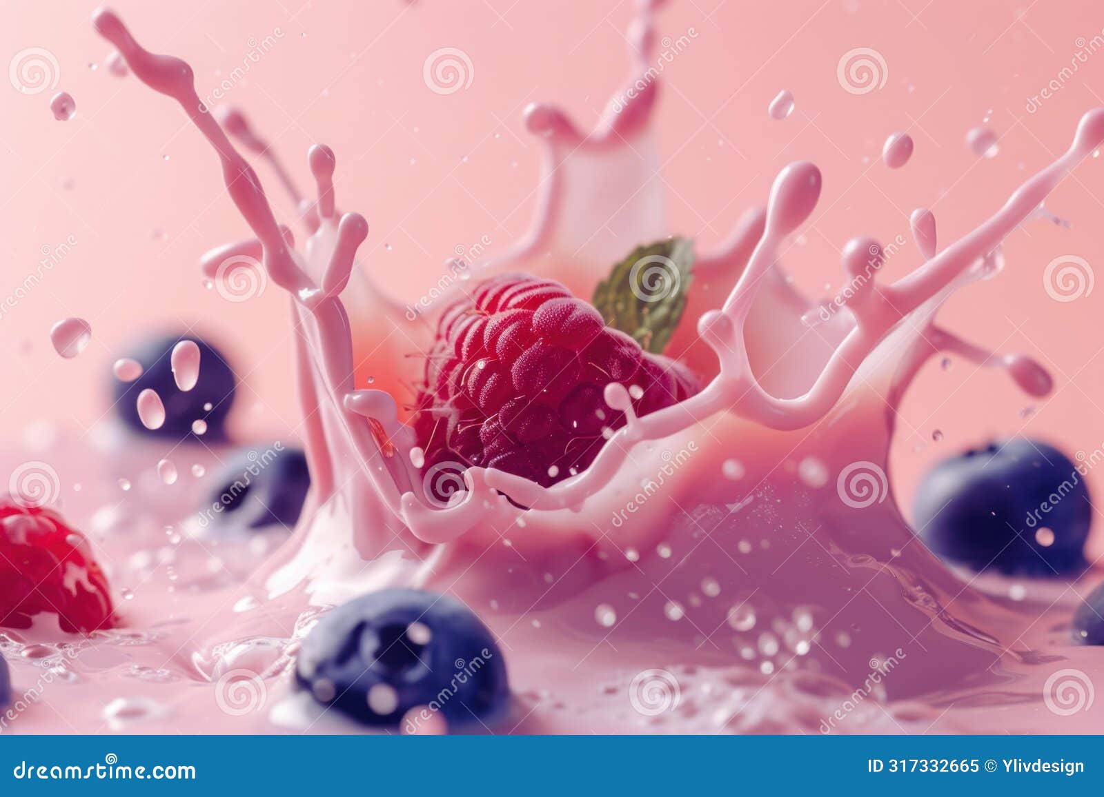 Berry Milk Splash. Generate AI Stock Image - Image of cherry, yogurt ...