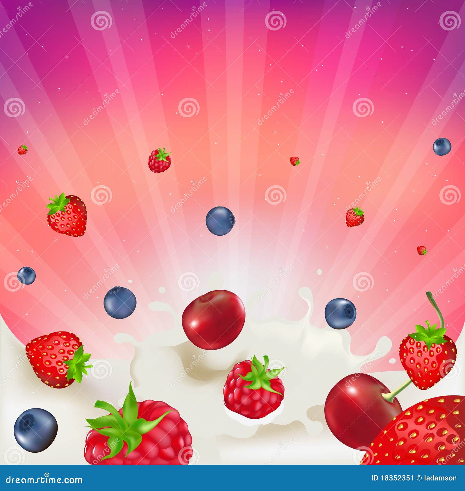 Berry Mix stock vector. Illustration of drop, cooking - 18352351