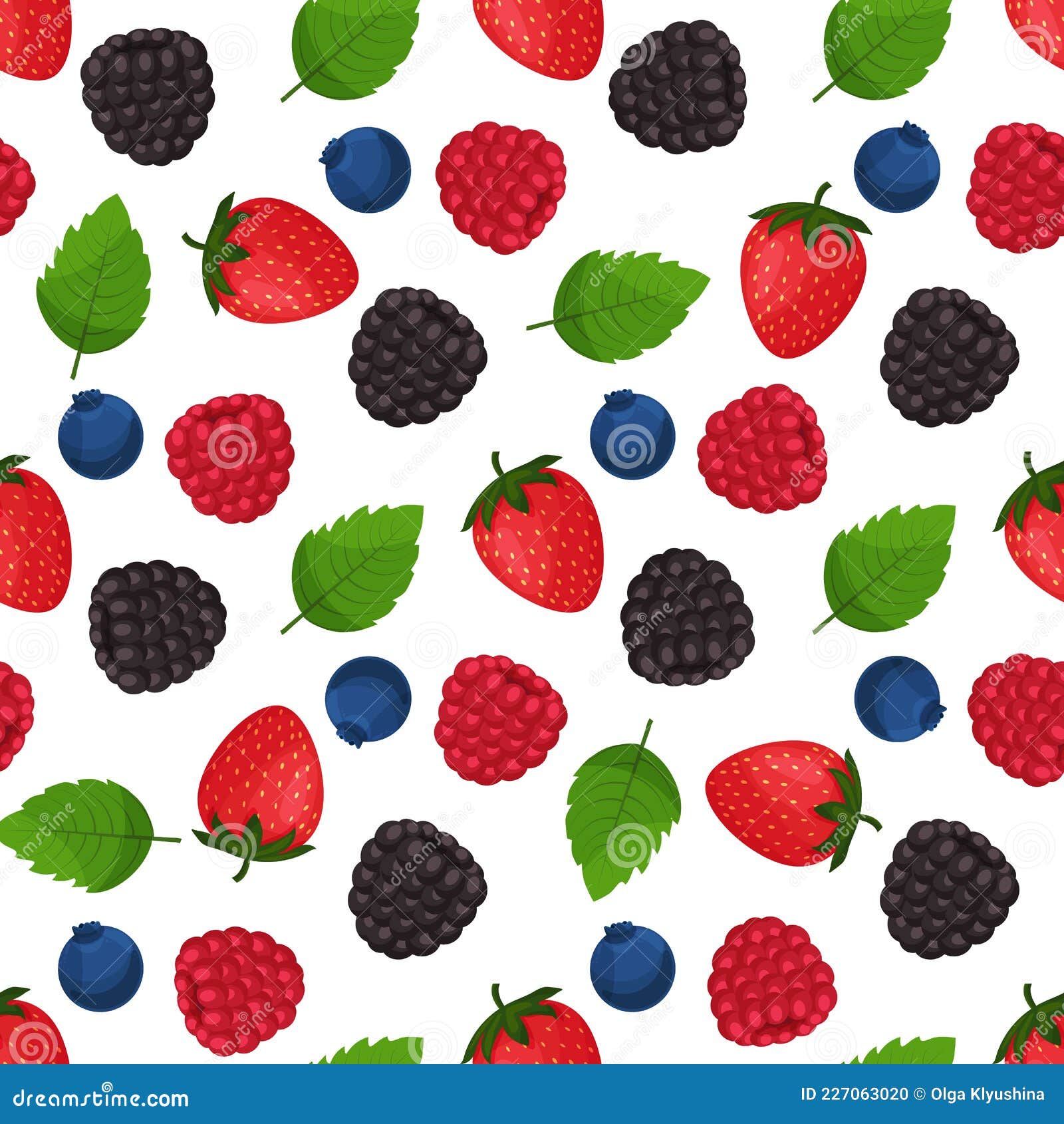 Berry Mix on Background. Dark Berries Seamless Pattern Stock Vector ...