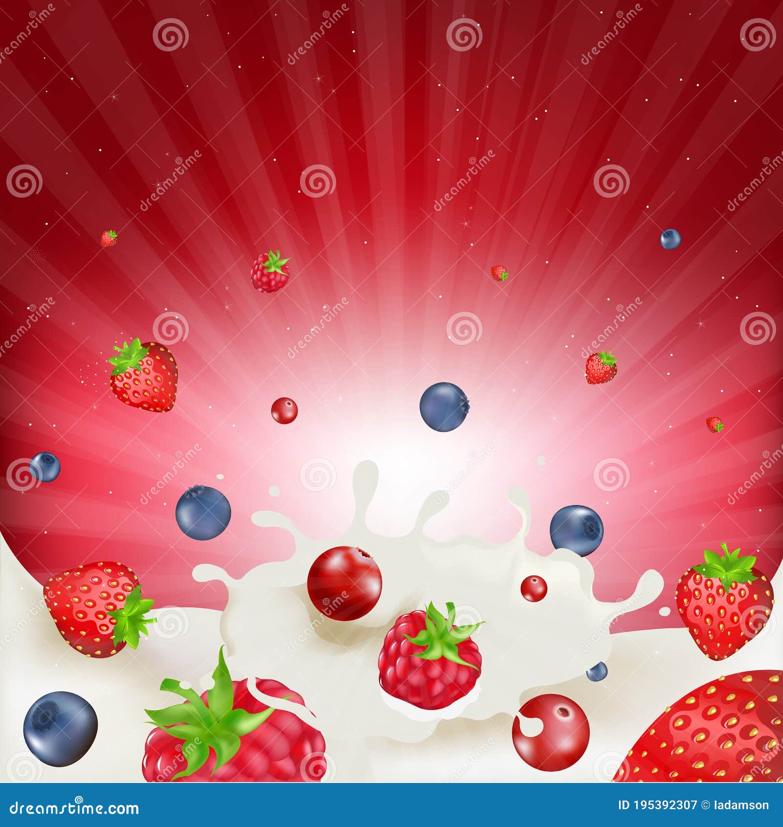 Berry Mix Border stock vector. Illustration of cowberry - 195392307