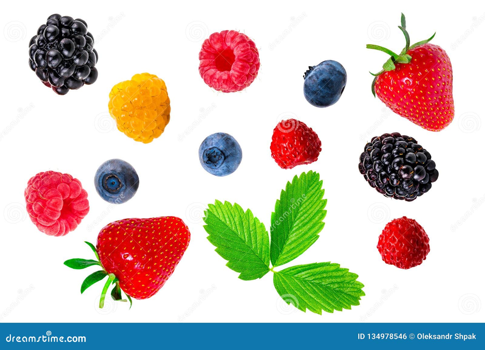 Berry Mix Isolated on a White Background Stock Photo - Image of ...