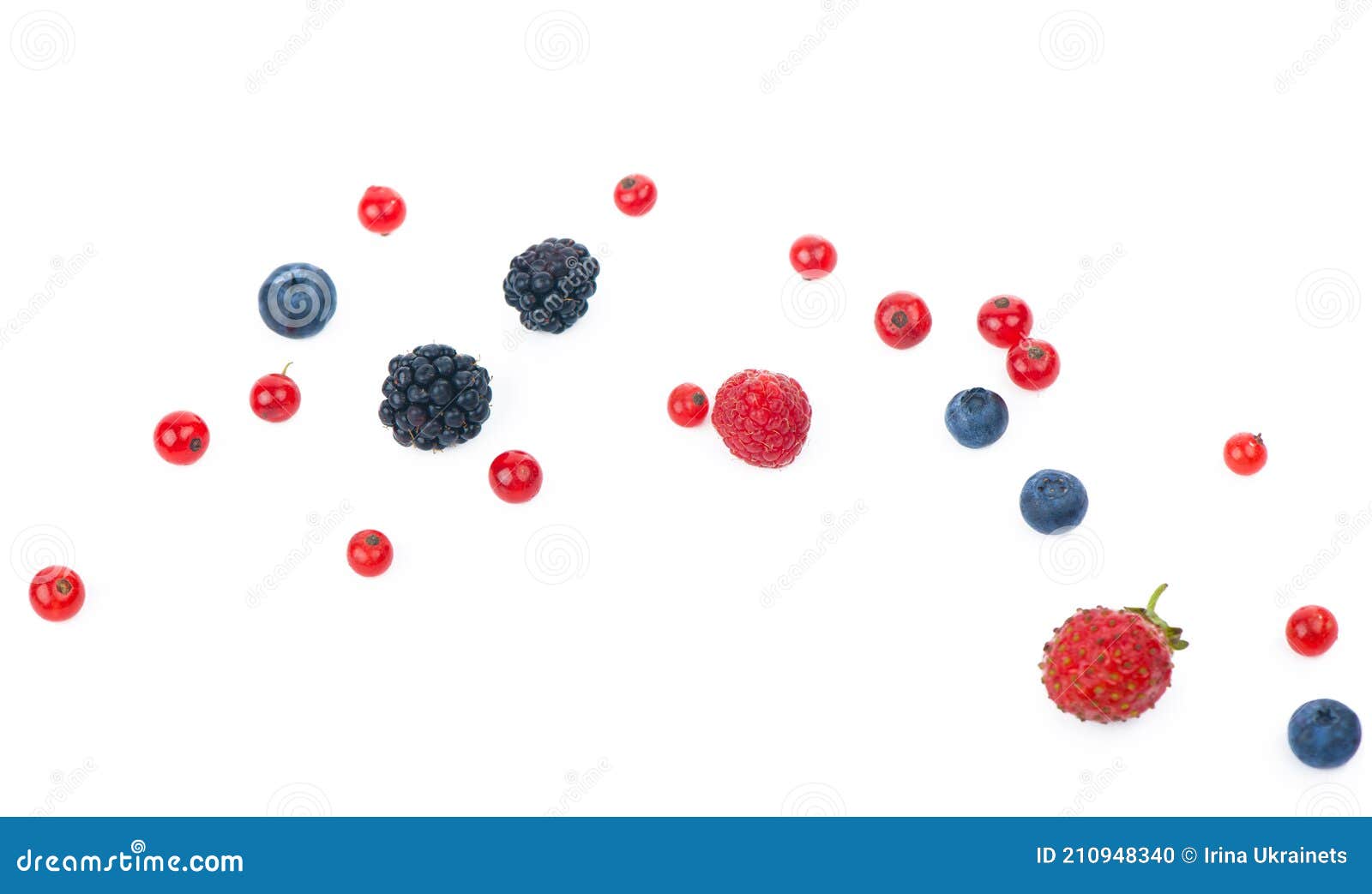 Berry Mix Isolated on a White Background Stock Photo - Image of green ...