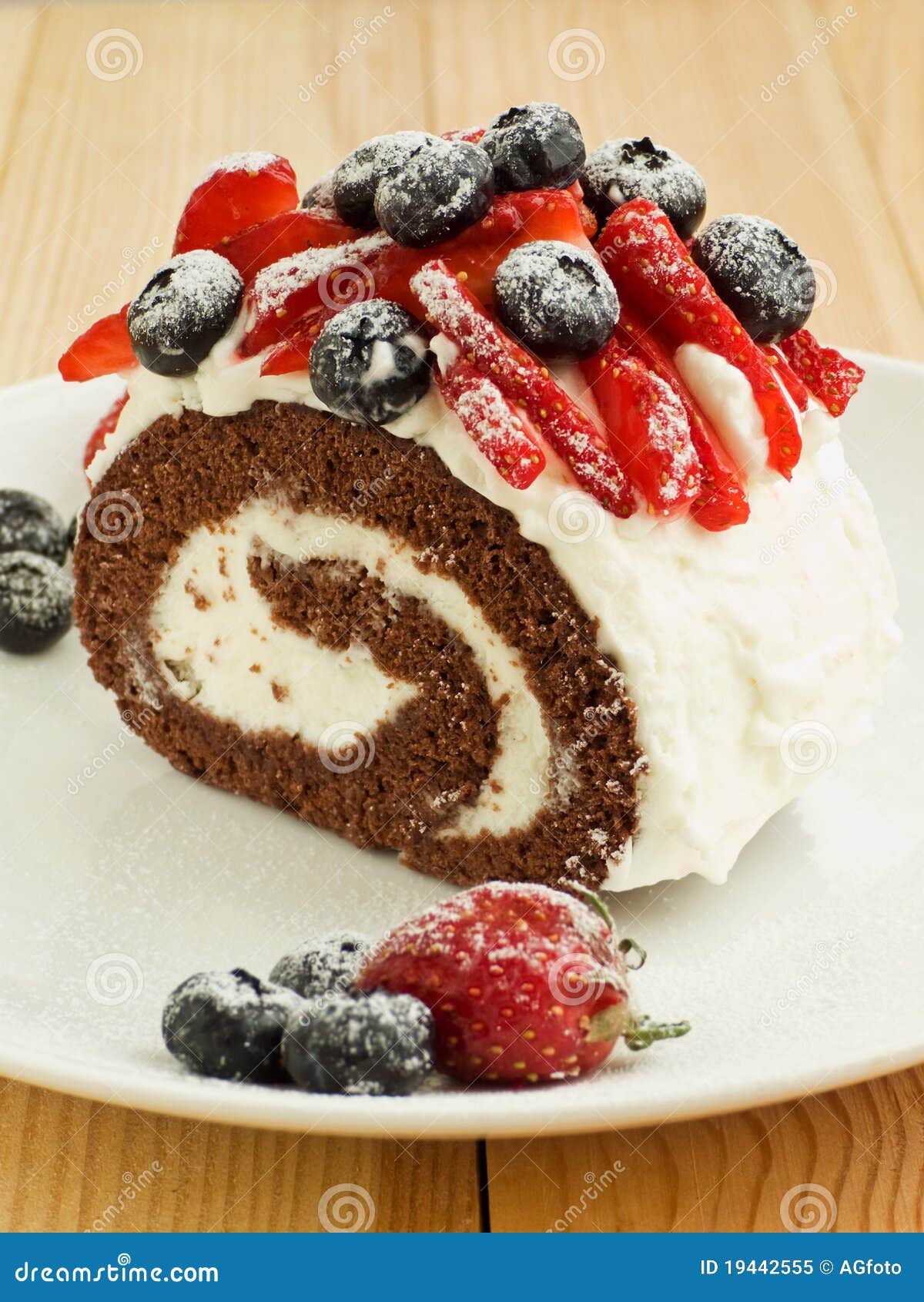 Berry roulade stock image. Image of berries, baked, roulade - 19442555