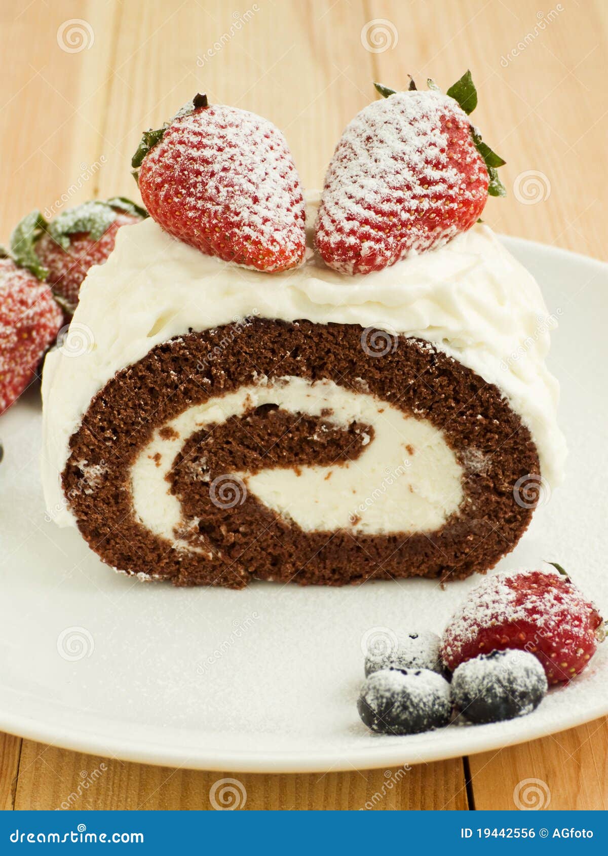 Berry roulade stock photo. Image of homemade, powdered - 19442556