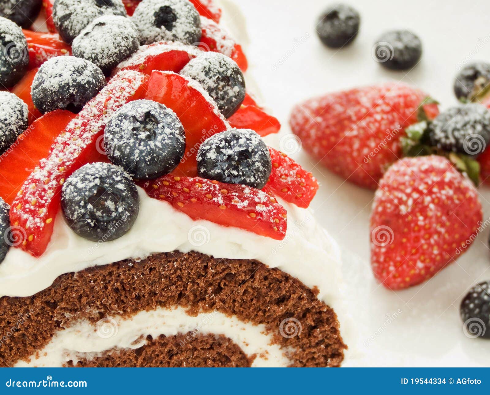 Berry roulade stock photo. Image of berries, strawberry - 19544334