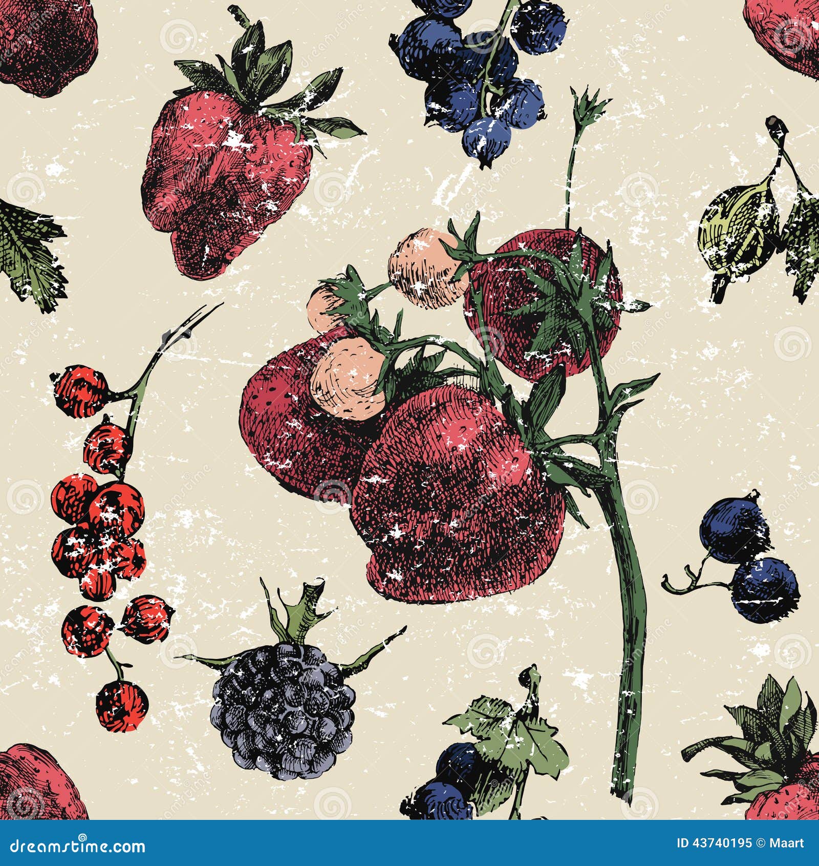 Berry seamless stock vector. Illustration of hand, design - 43740195