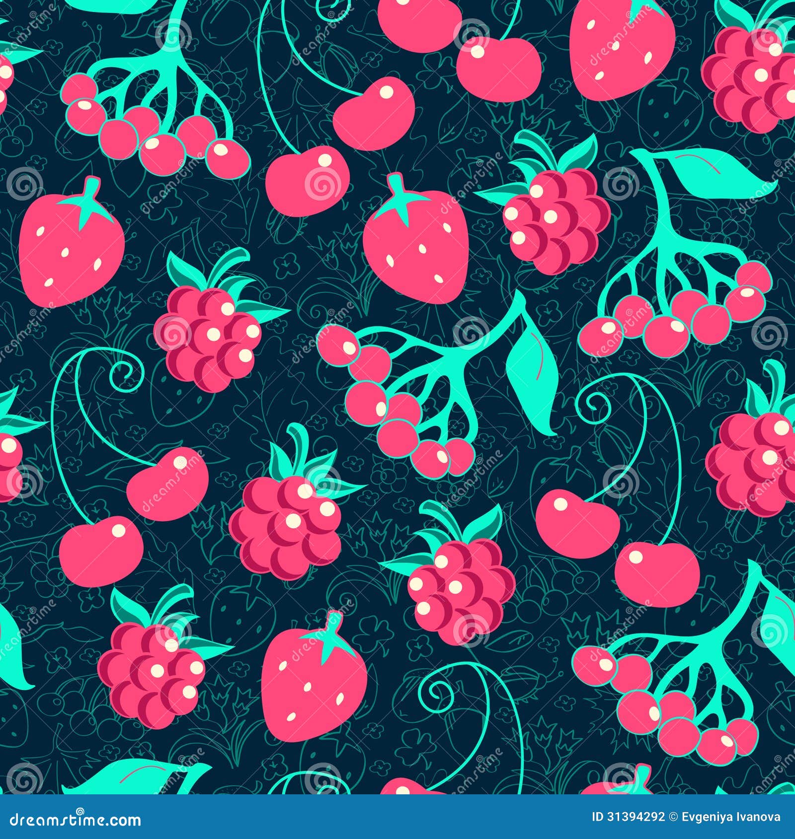 Berry seamless pattern stock illustration. Illustration of park - 31394292