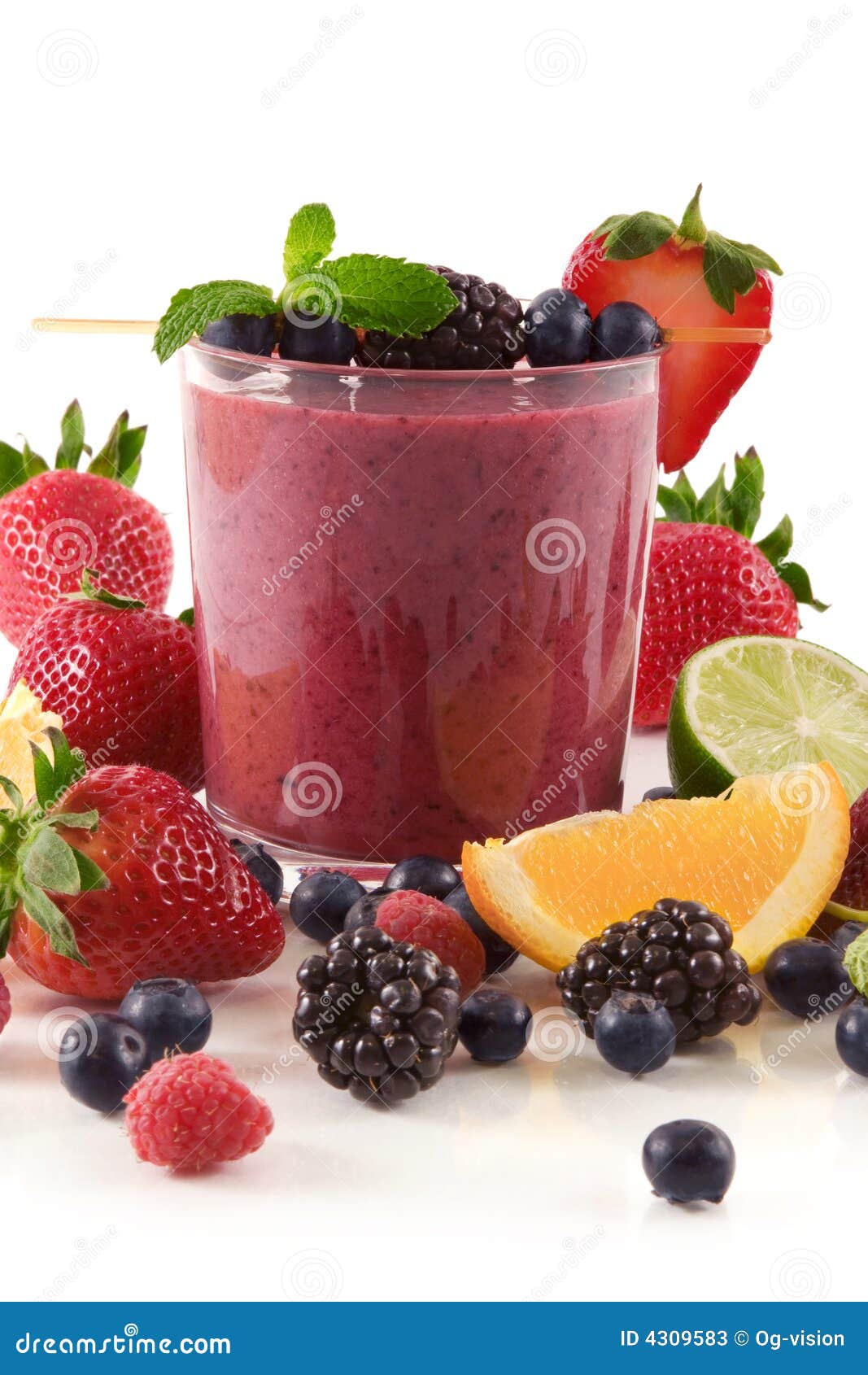 Berry Smoothie Fruit Juice Drink Wild Berries Glass And Bottle Isolated ...
