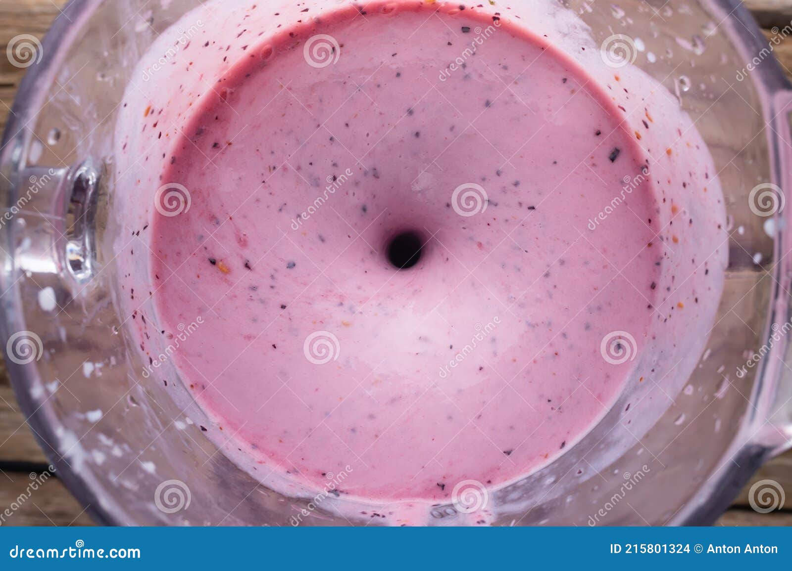 Berry Smoothie Blender Top View Process Milkshake Close Stock Photo ...