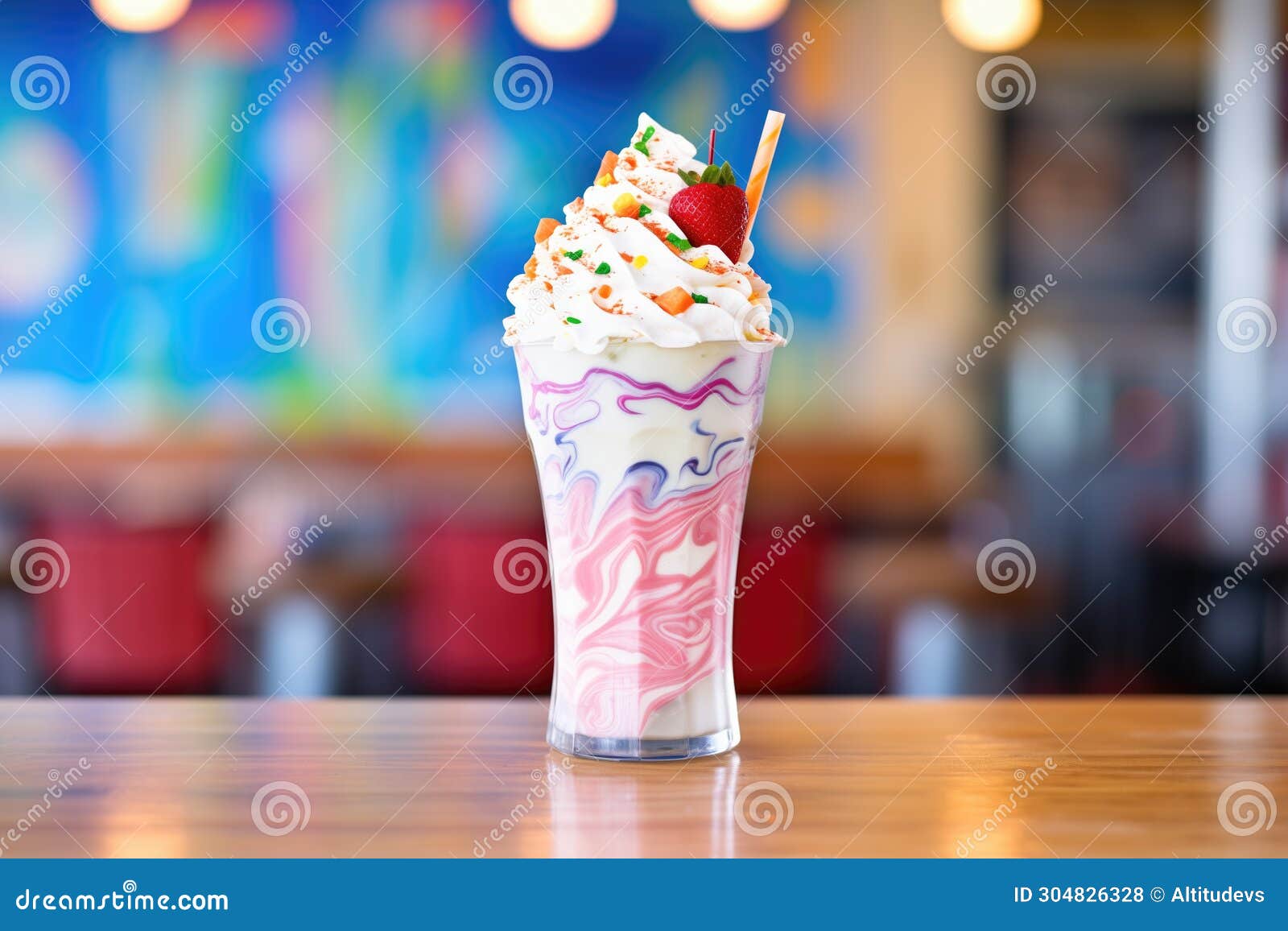 Berry Smoothie with a Swirl of Whipped Cream on Top Stock Photo - Image ...