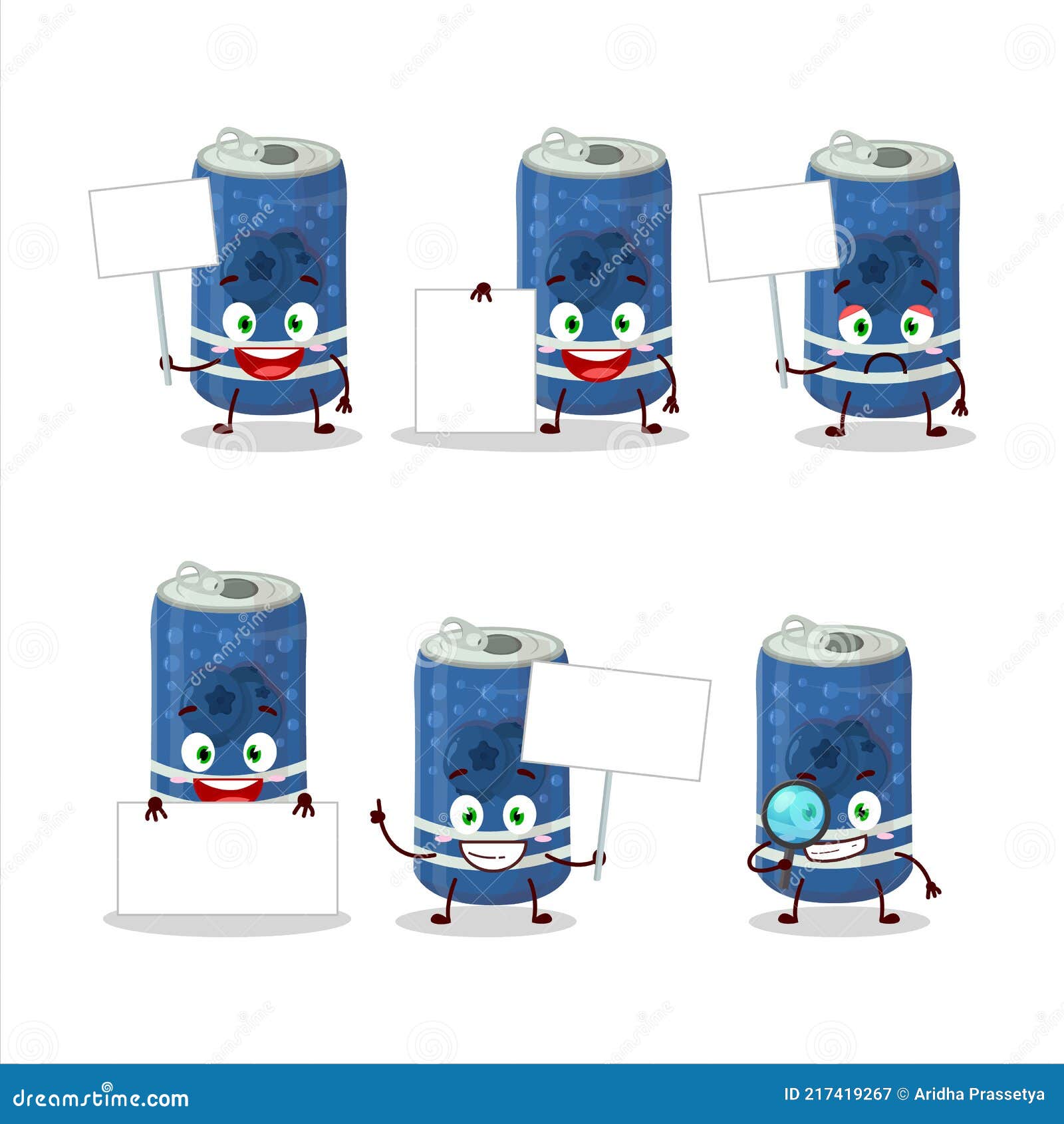 Berry Soda Can Cartoon Character With Love Cute Emoticon ...