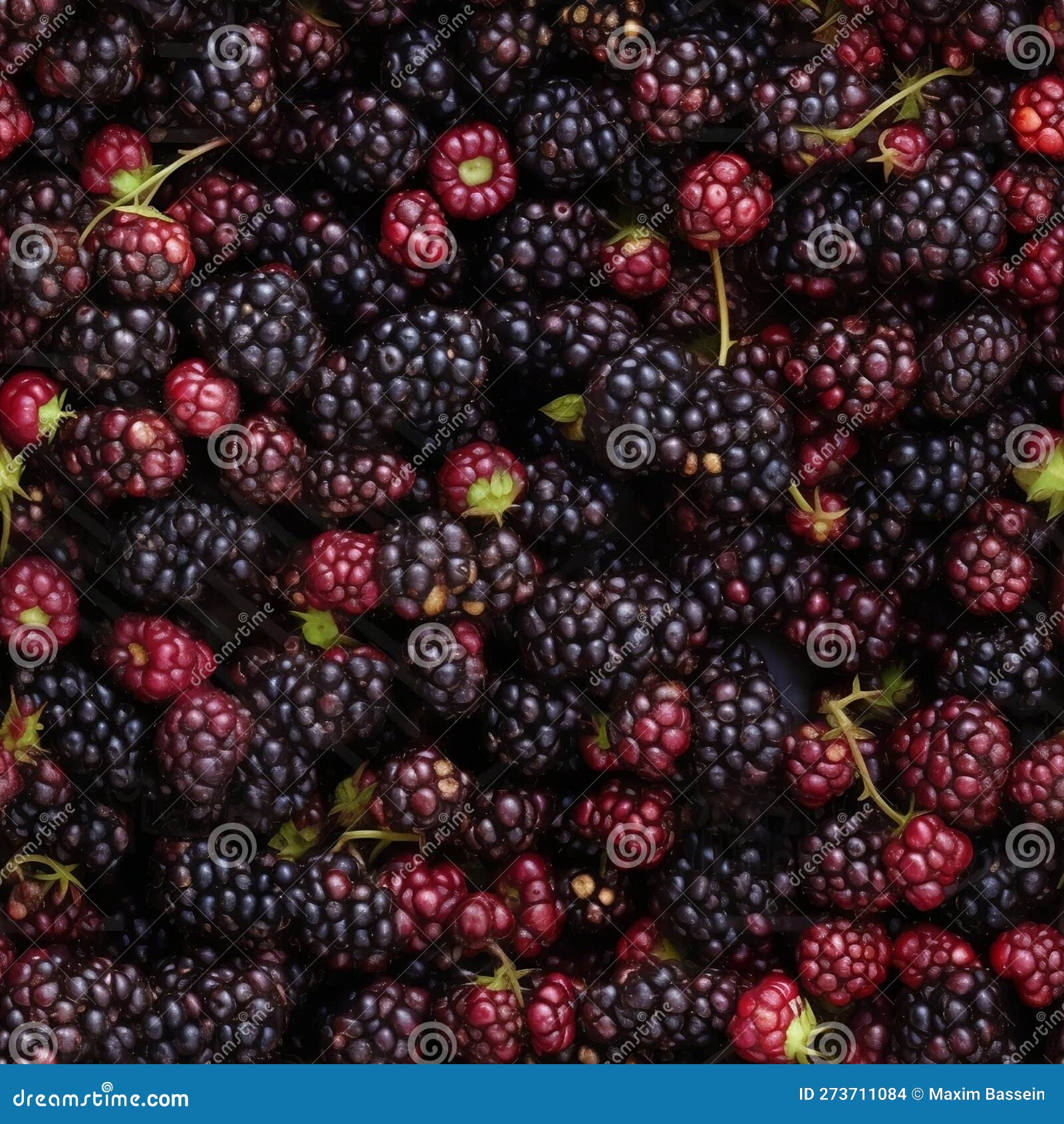 Berry Solid Seamless Background of Ripe Mulberry Stock Illustration ...