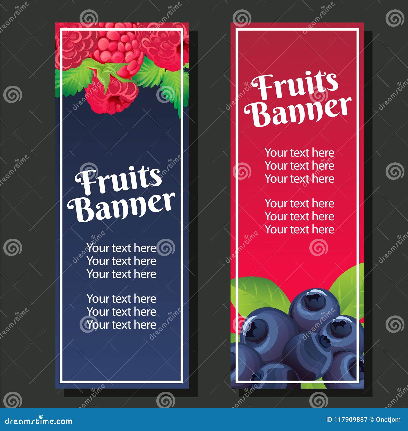 Berry Vertical Banner Cartoon Vector | CartoonDealer.com #77497047