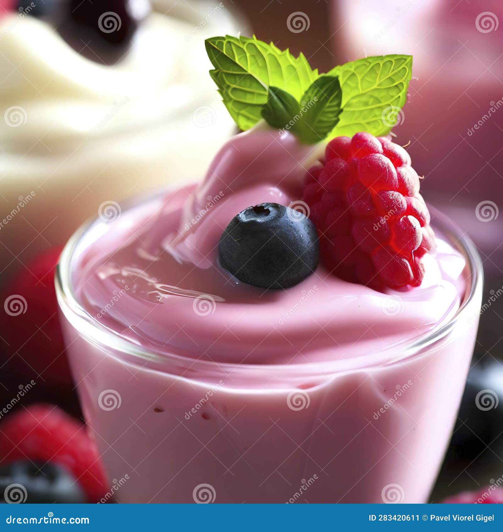 Berry Yogurt stock illustration. Illustration of sweet - 283420611