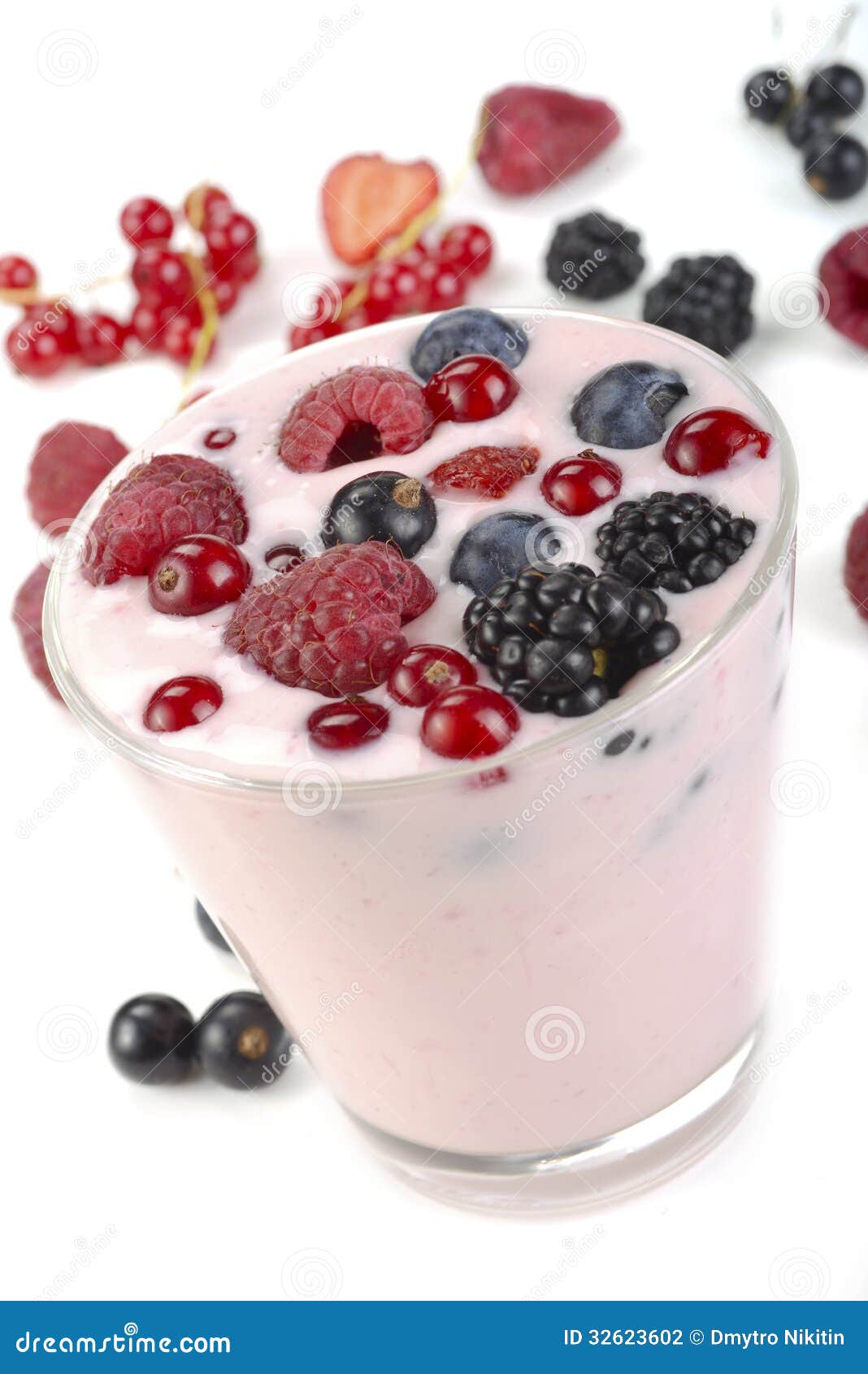 Berry yogurt with berries stock photo. Image of fruits - 32623602