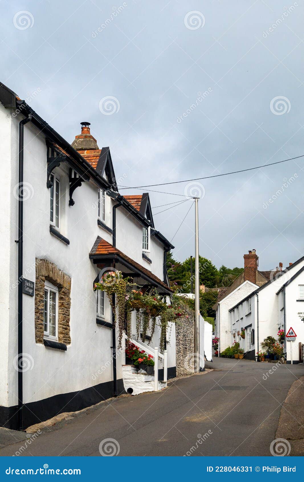 View of the Scenic Village of Berrynarbor in Devon on August 17, 2021 ...
