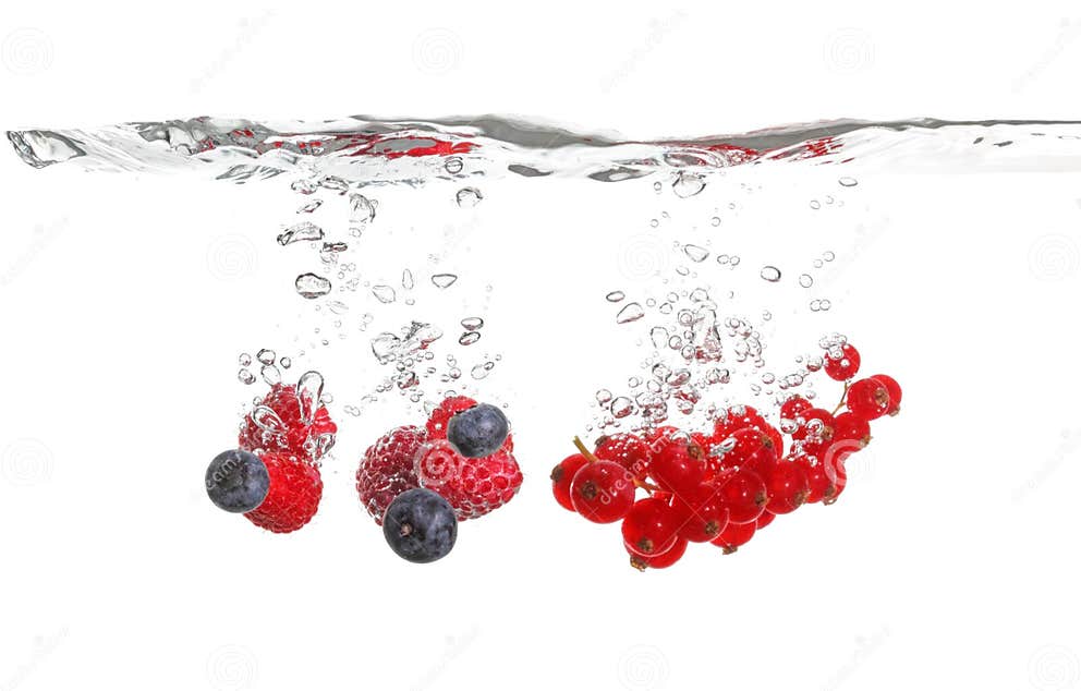 Berrys splash in water stock photo. Image of fruit, healthy - 10775228