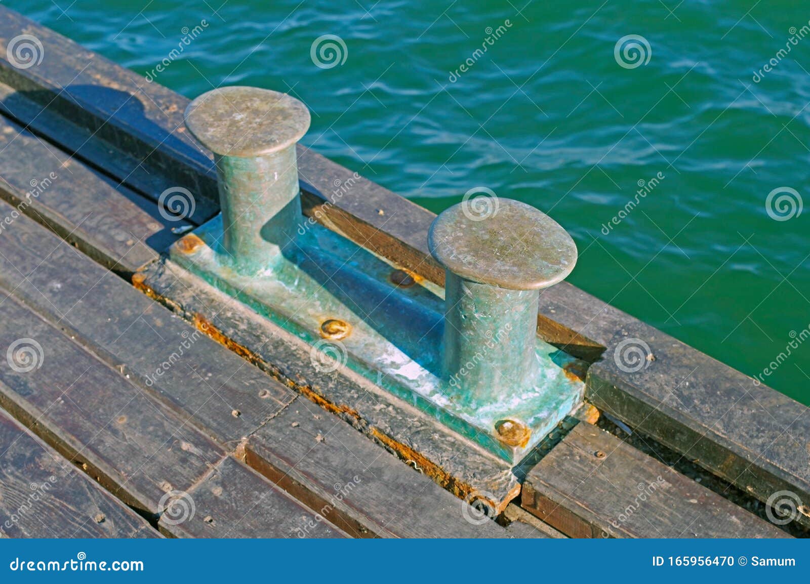 Berth Bollard for Mooring of Ships Stock Photo - Image of travel, boat ...