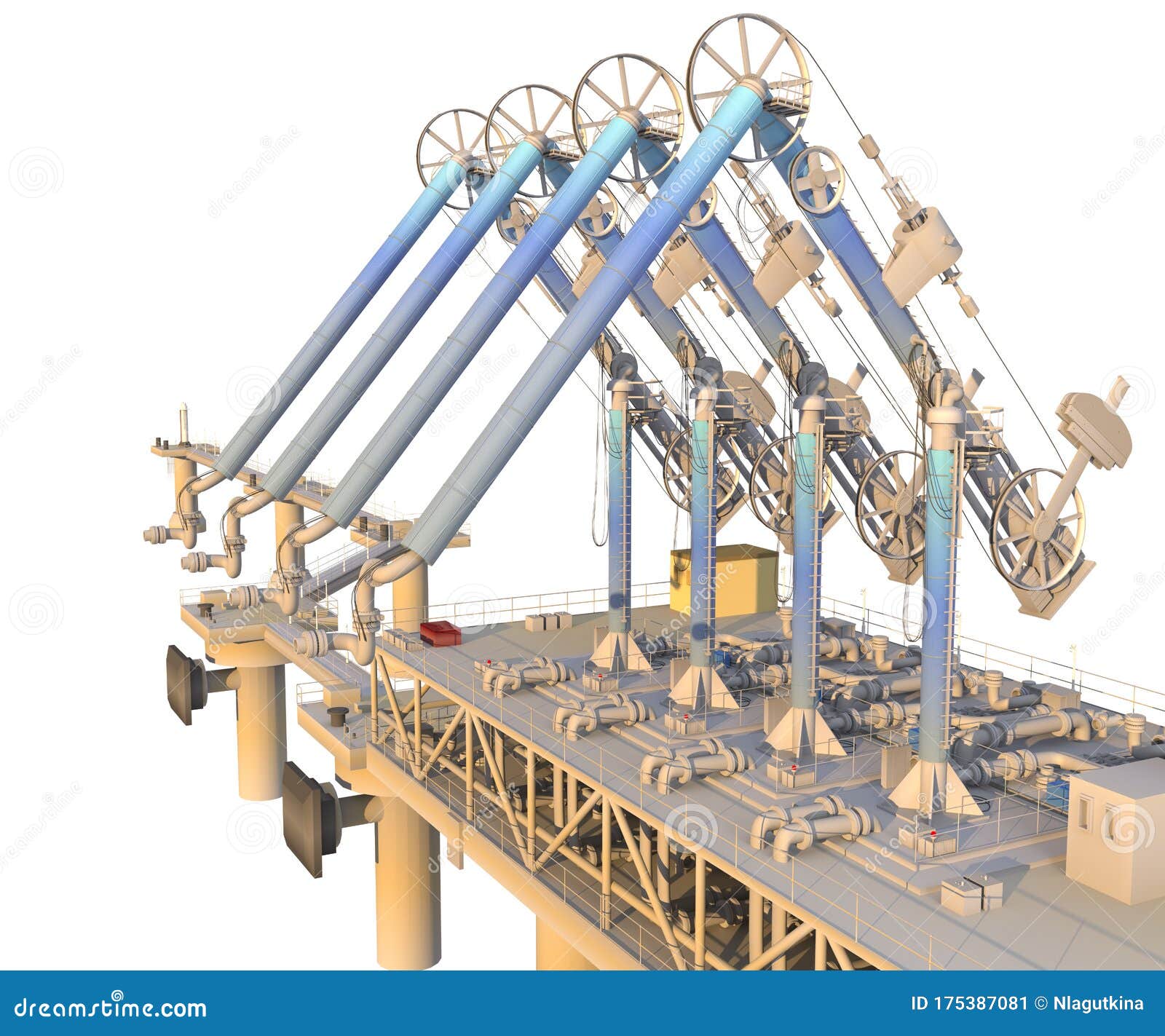 Berth. 3D-rendering stock illustration. Illustration of cargo - 175387081