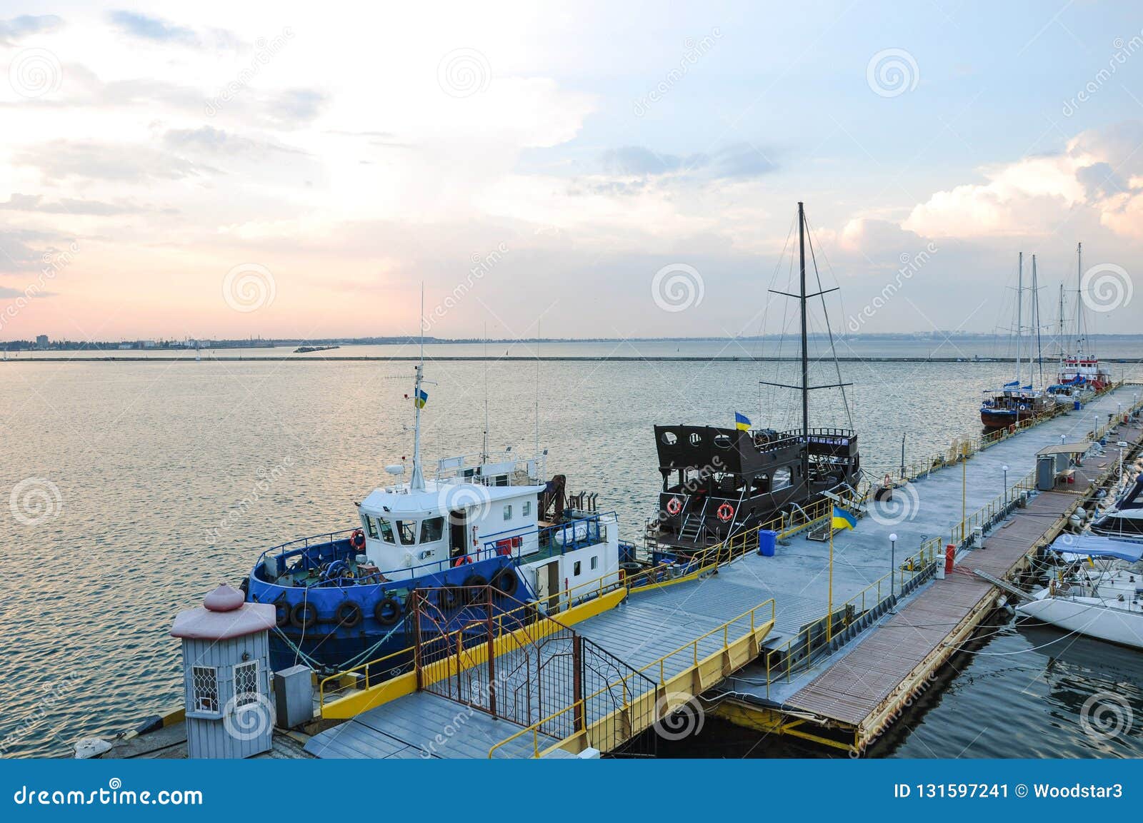 Berth for Yachts and Boats in the Seaport. Stock Image - Image of sail ...