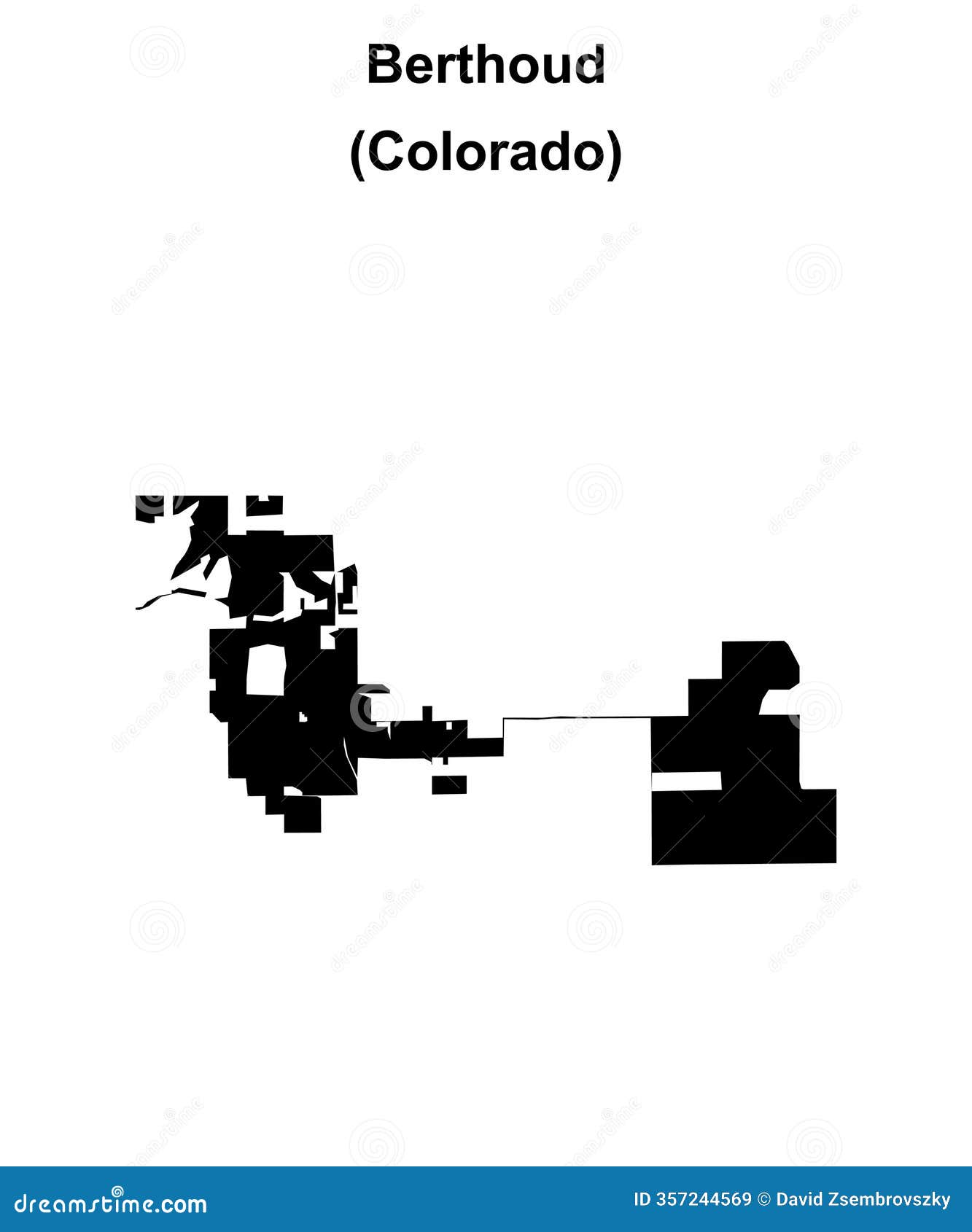 Berthoud outline map stock illustration. Illustration of icon - 357244569