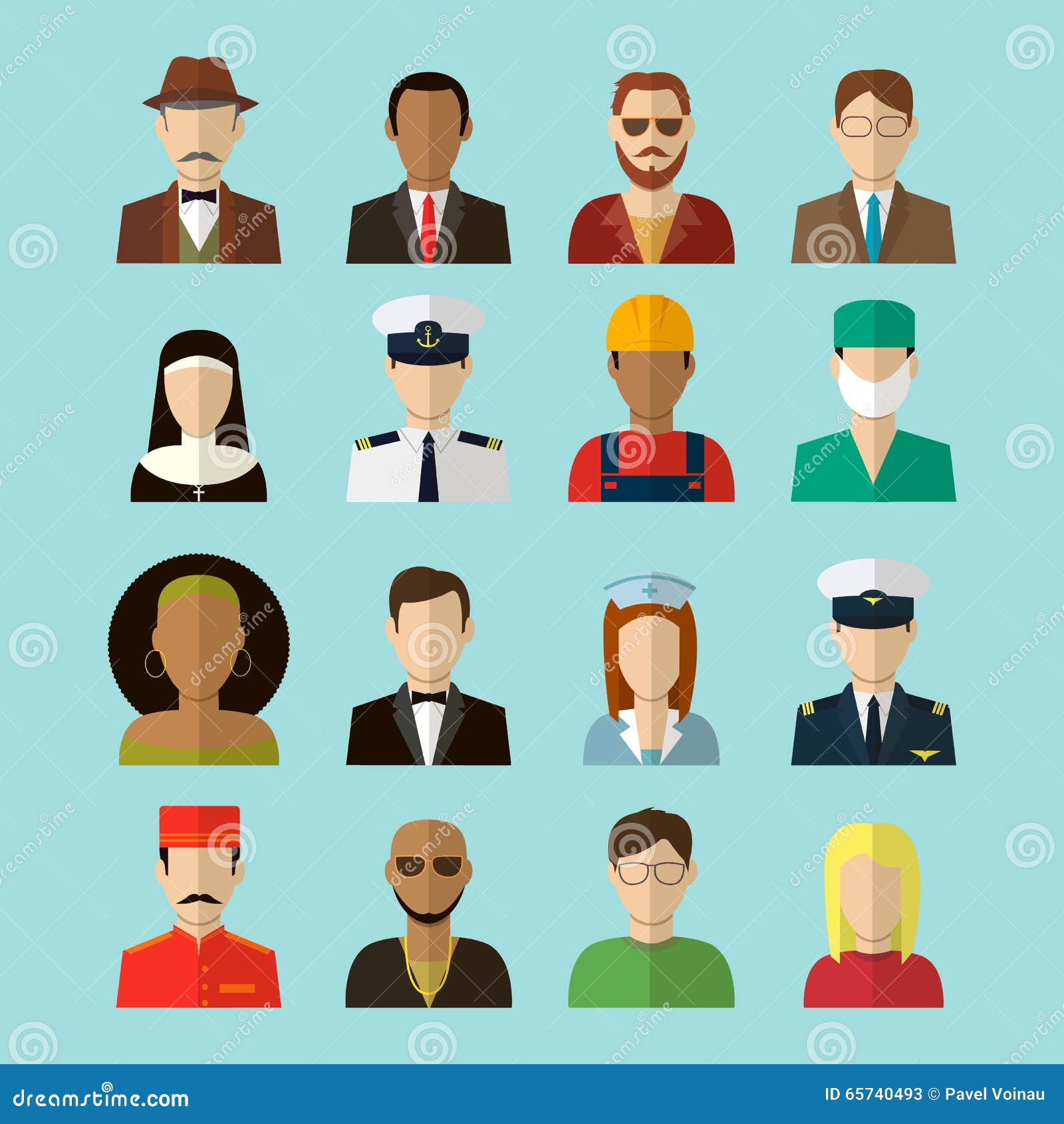 Berufe Vector Flache Ikonen Vektor Abbildung - Illustration von ...