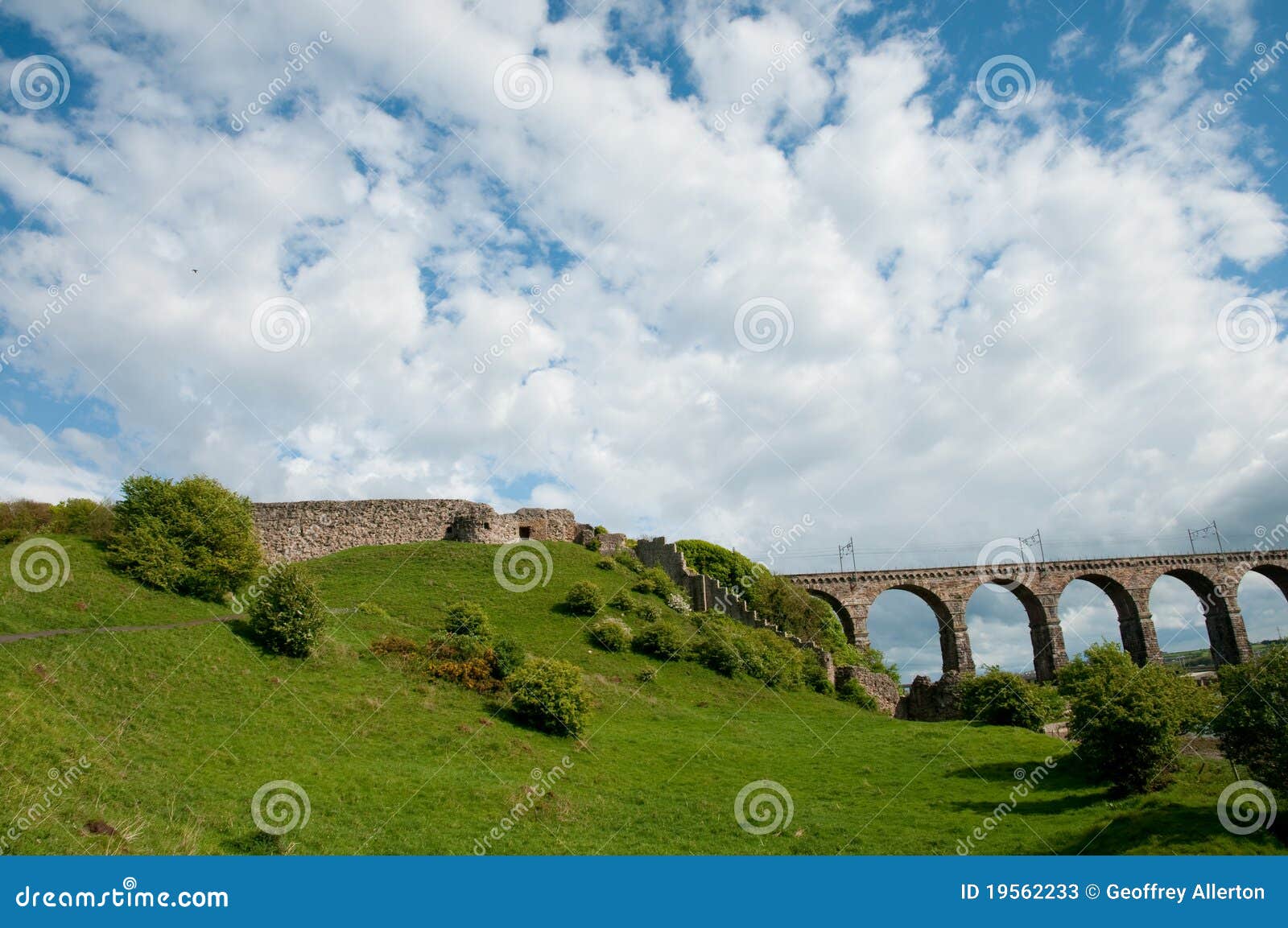 Berwick Castle and Victorian Viaduct Stock Image - Image of travel ...