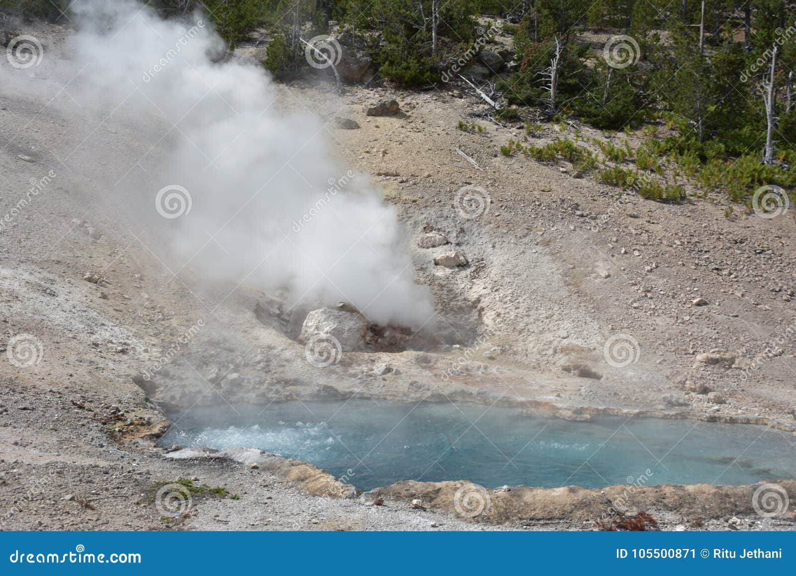 Beryl Spring at Yellowstone National Park Stock Image - Image of famous ...