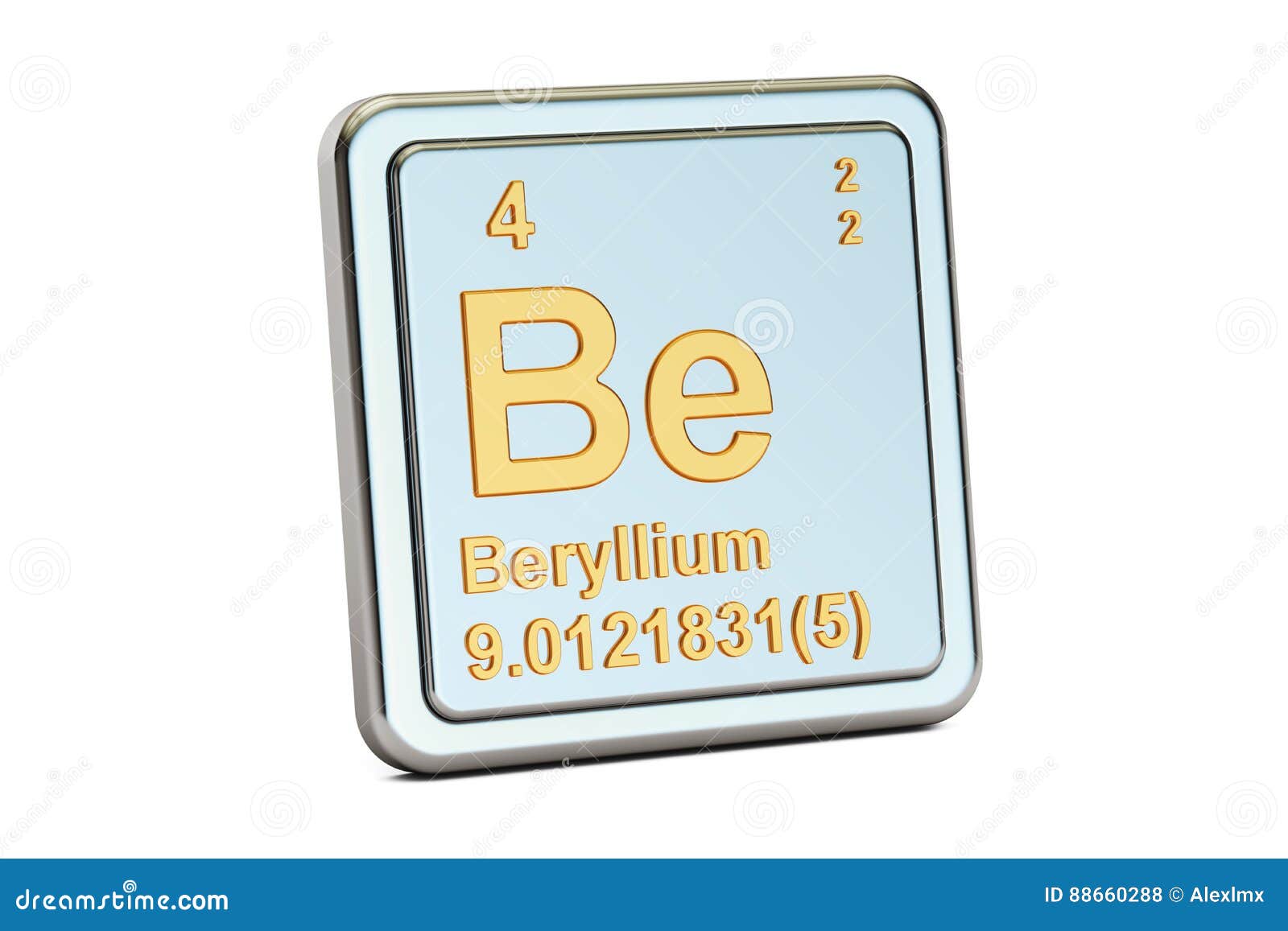 Beryllium Sign. Black And White. Chemical Element. Mendeleev Table ...