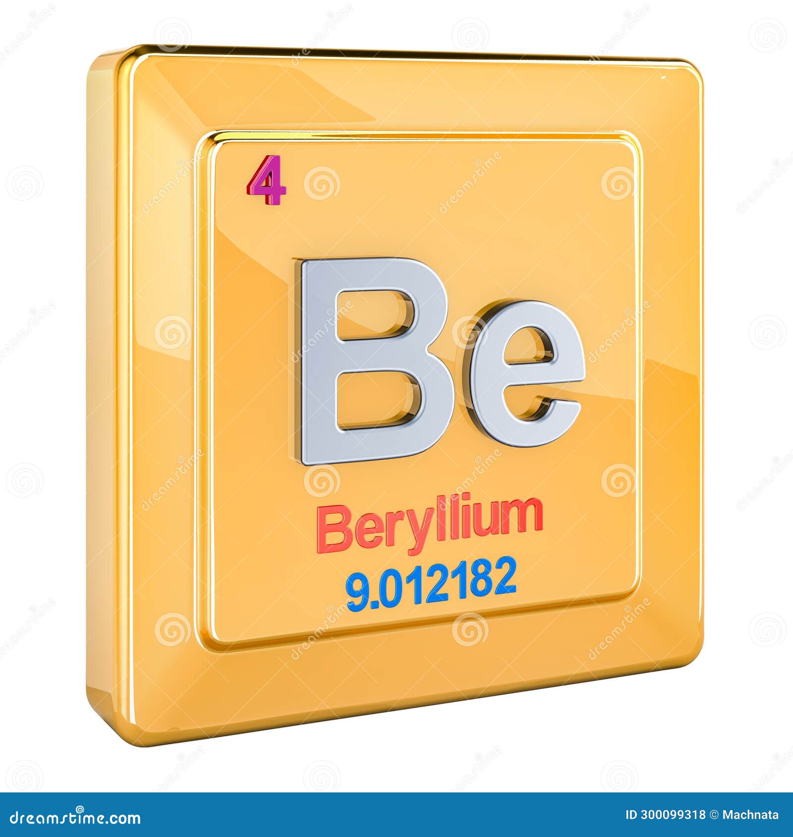 Beryllium Sign. Black And White. Chemical Element. Mendeleev Table ...